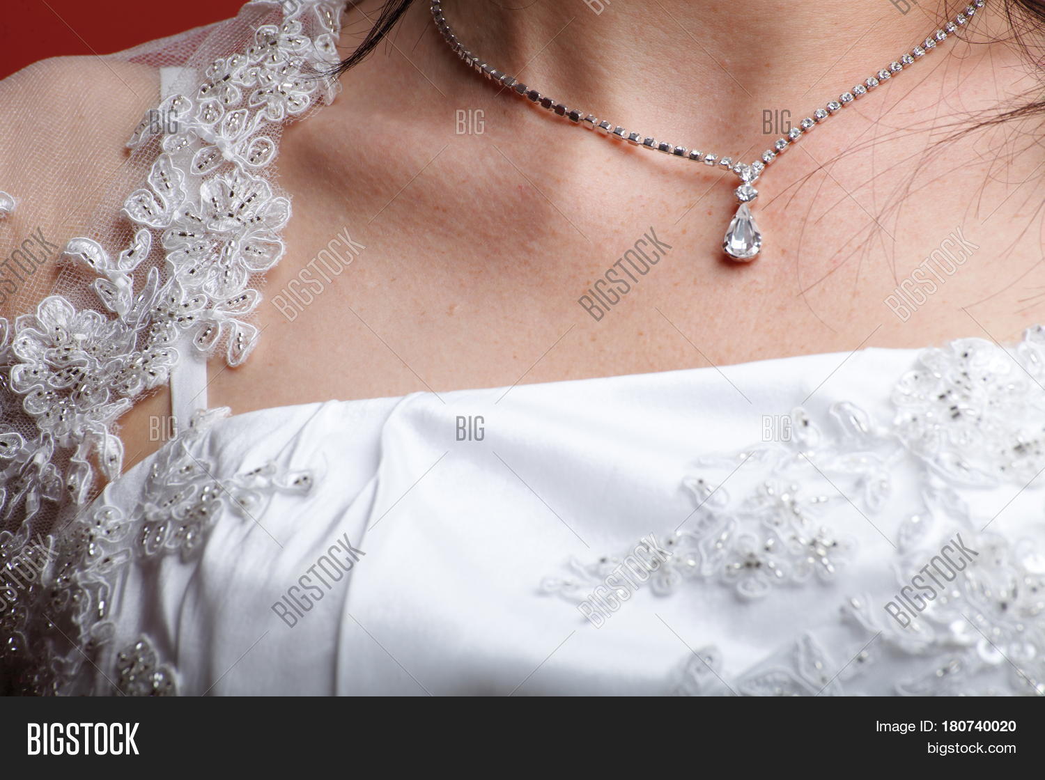 Chest Beautiful Bride Wearing Pearl Image And Photo Bigstock