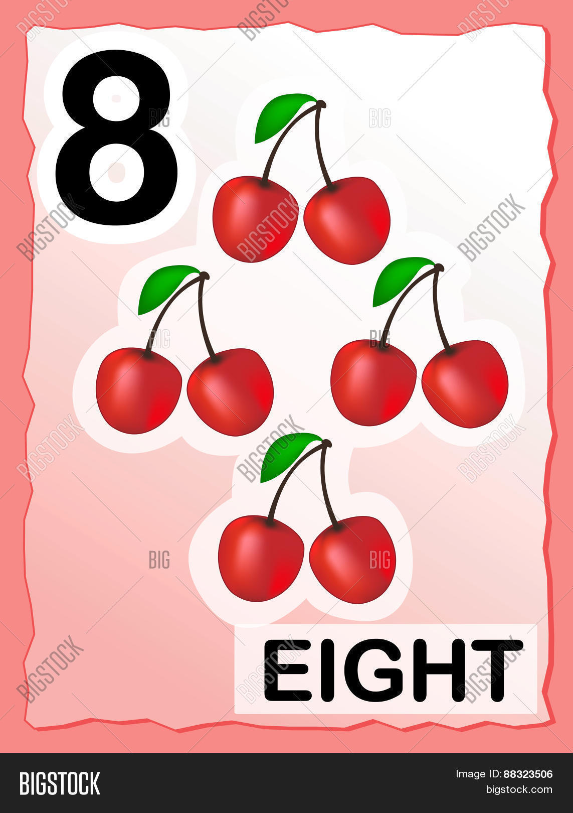 Number 8 Kids Learning Card Image & Photo | Bigstock