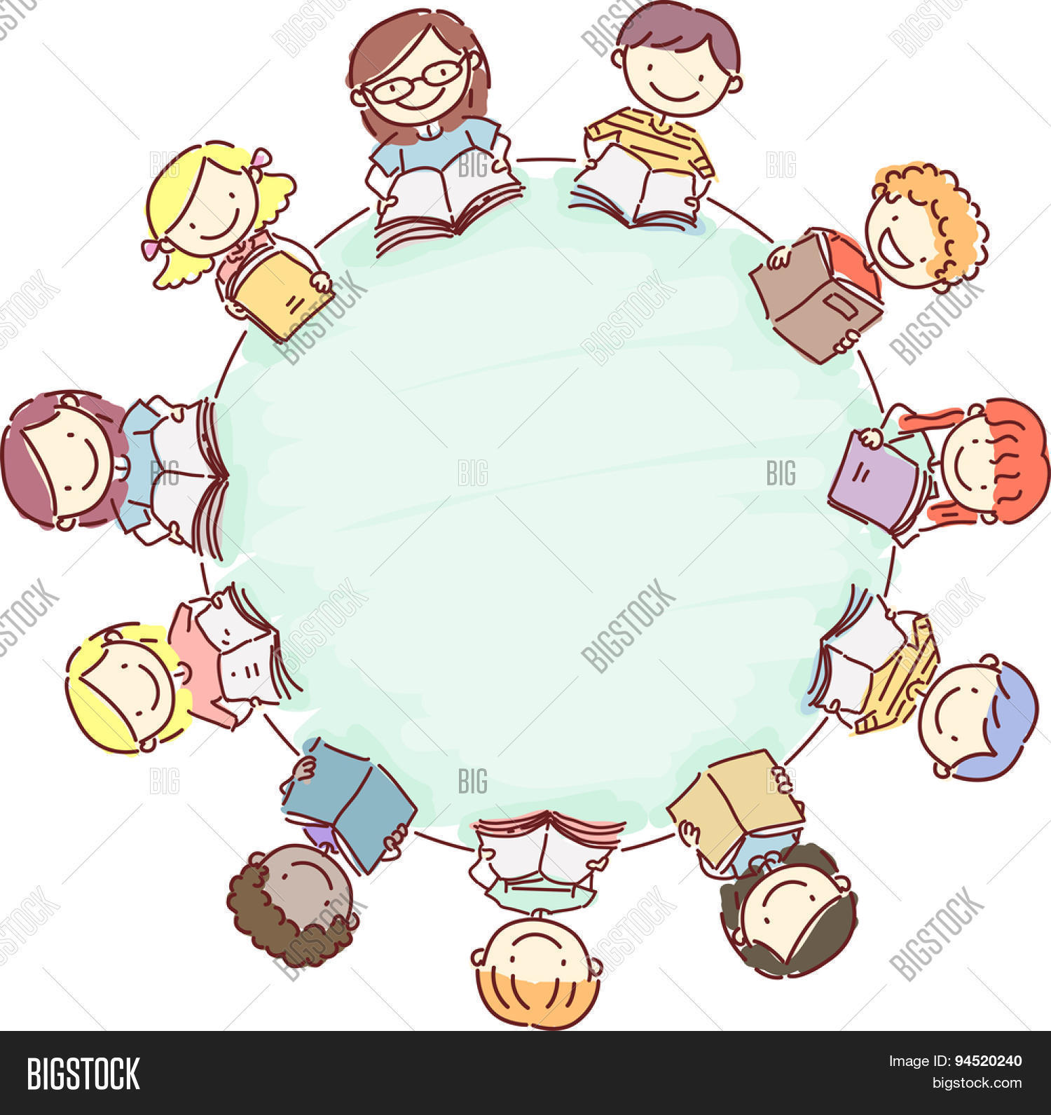 Doodle Illustration Circle Kids Vector & Photo | Bigstock