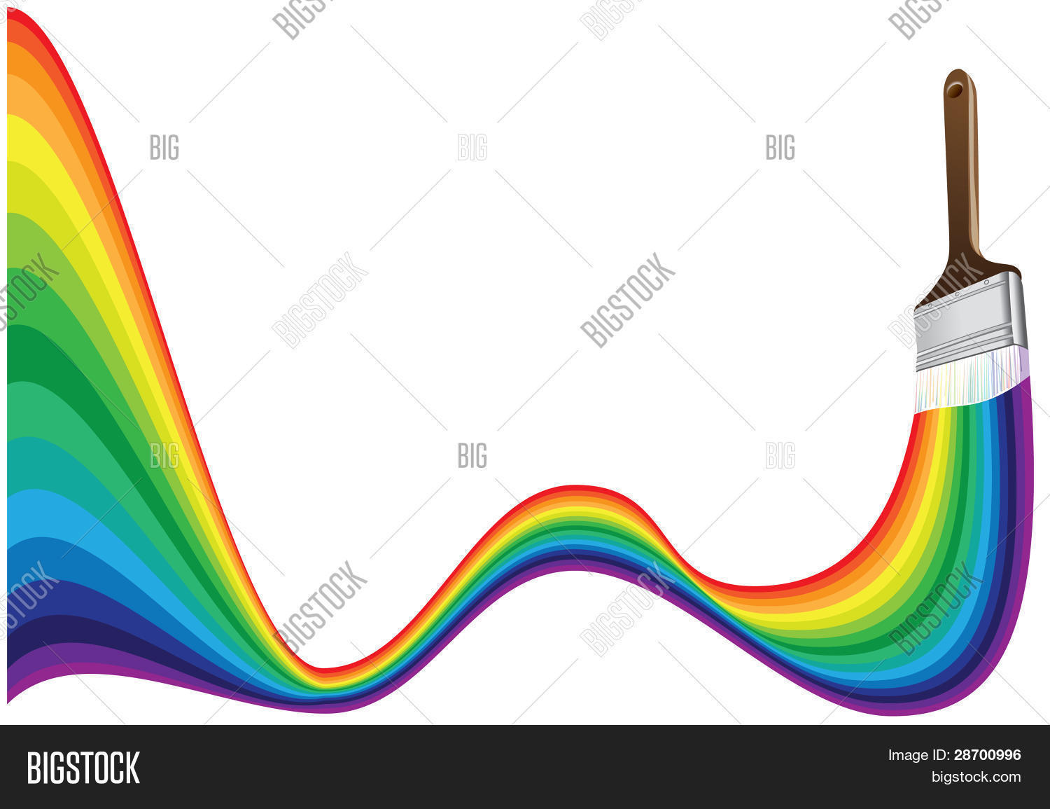 Paintbrush with rainbow swipe Stock Vector & Stock Photos | Bigstock