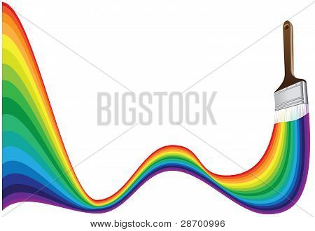 Paintbrush with rainbow swipe Stock Vector & Stock Photos | Bigstock