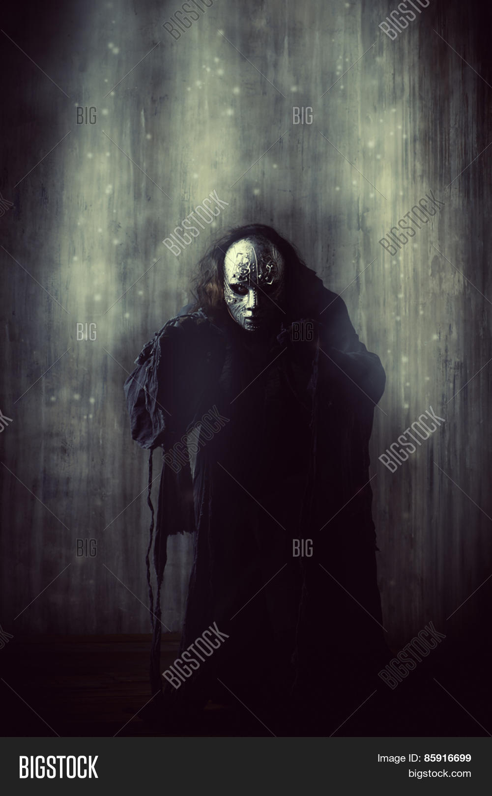 Scary Man Iron Mask Black Robe Image And Photo Bigstock