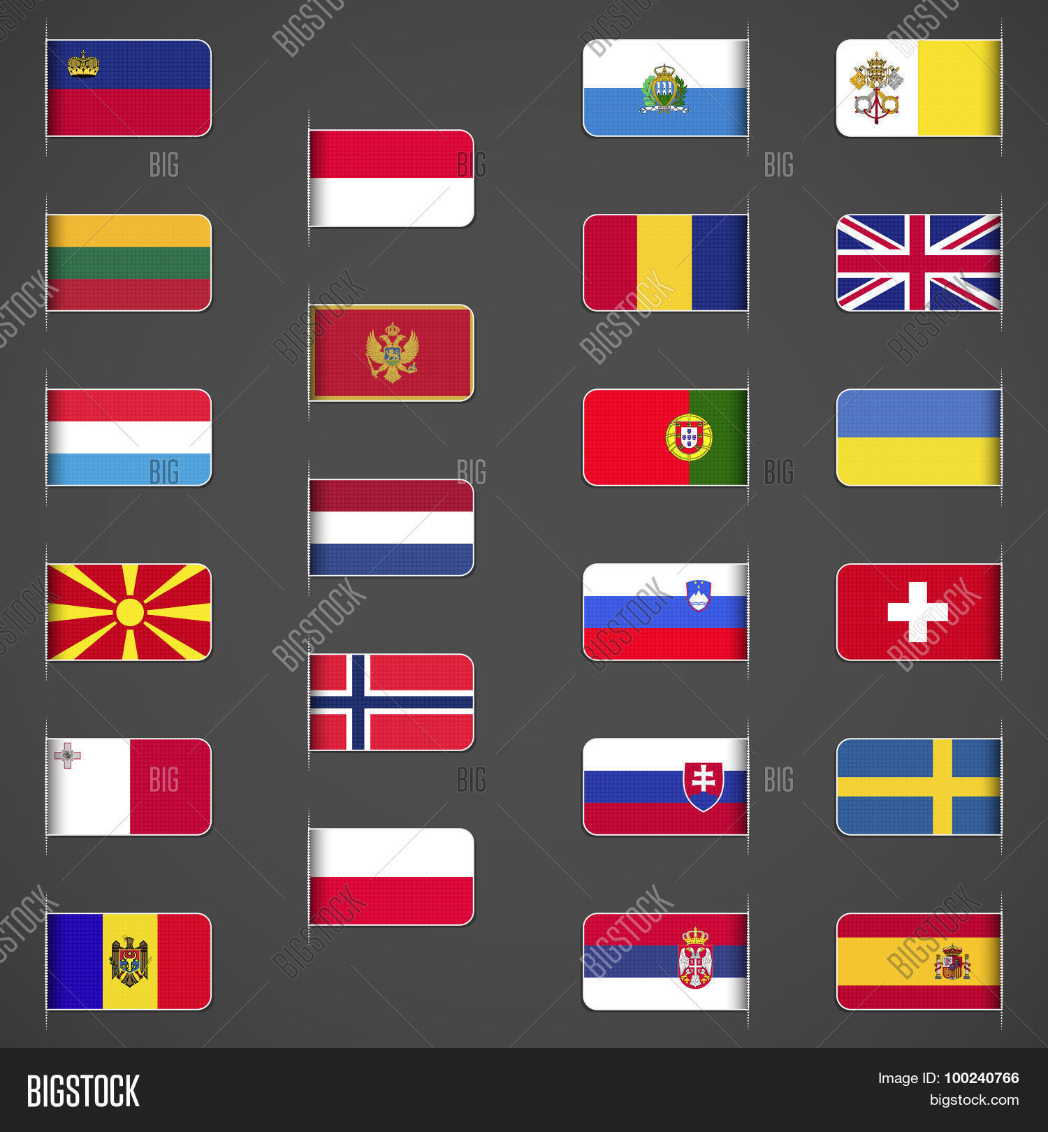 World Flags Labeled