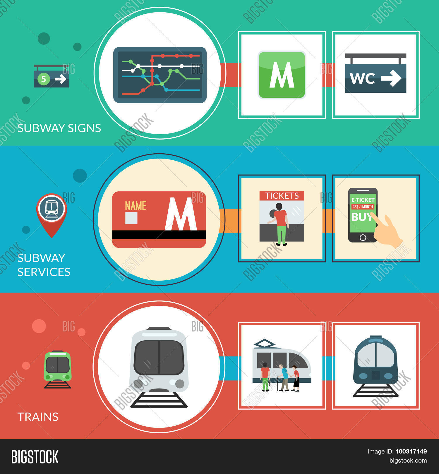 Subway Banner Set Vector & Photo (Free Trial) | Bigstock Subway Banner Set Vector & Photo (Free Trial) | Bigstock