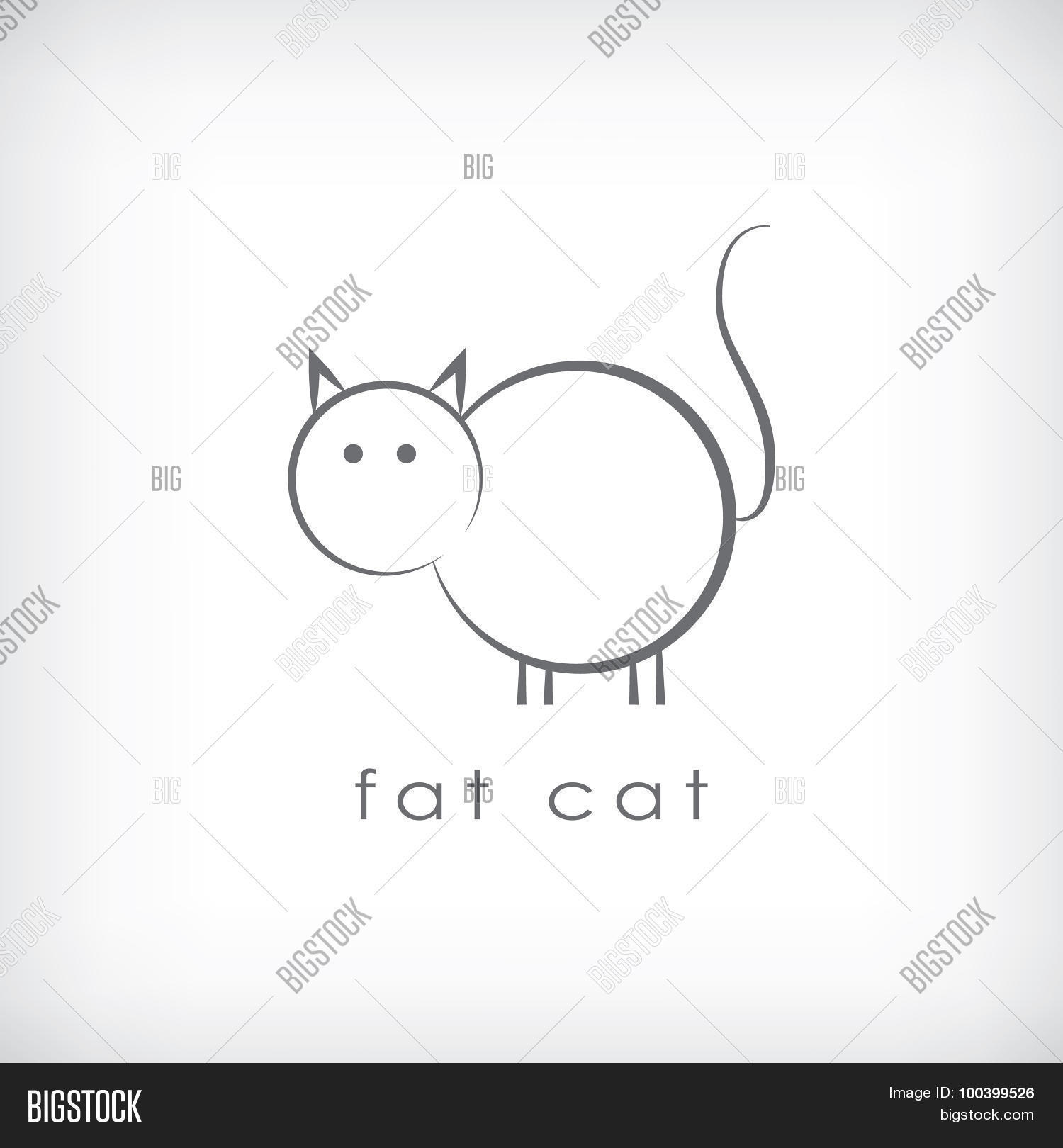 Fat Cat Symbol Simple Vector & Photo (Free Trial) | Bigstock