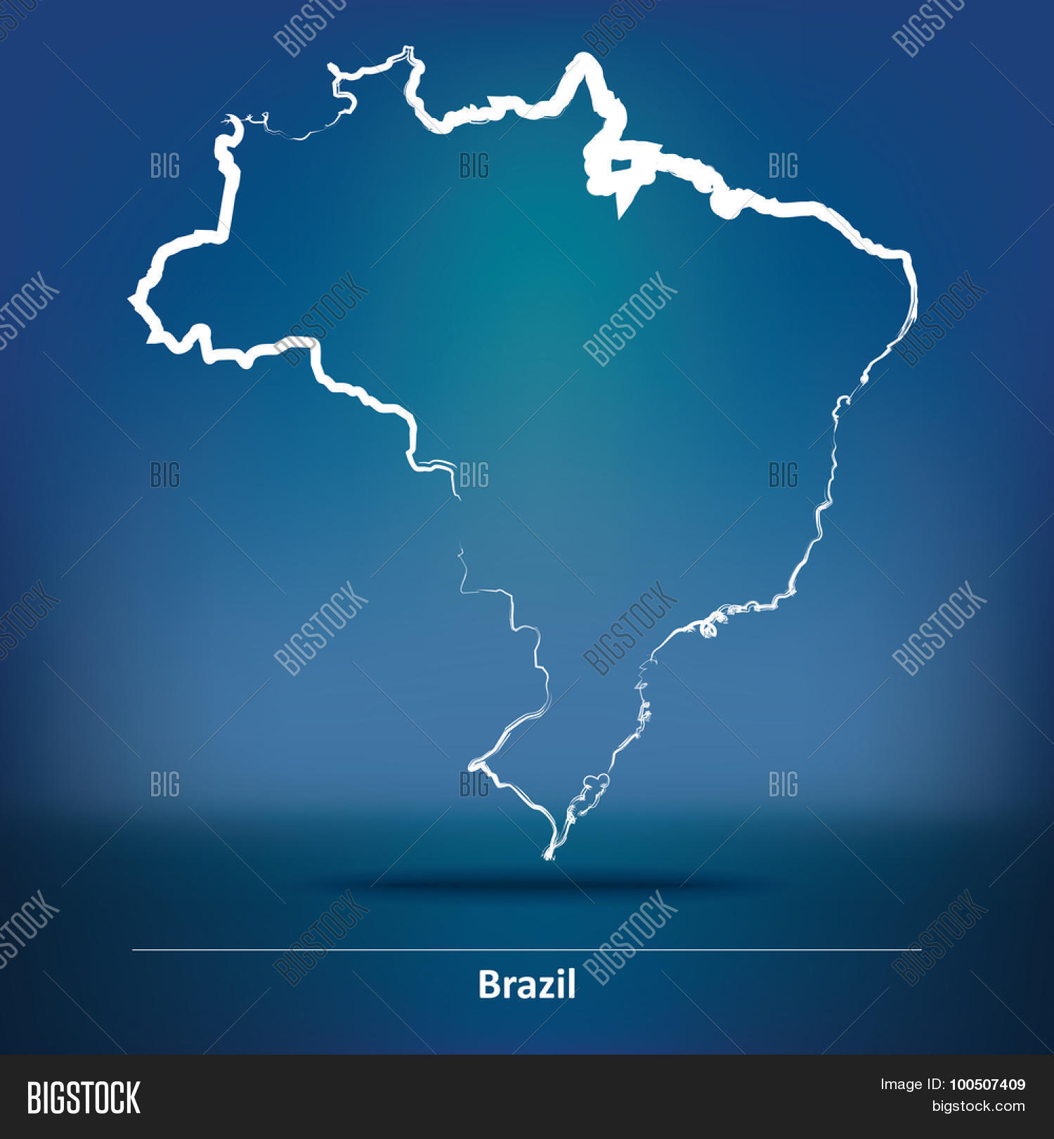 Doodle Map Brazil - Vector & Photo (Free Trial) | Bigstock