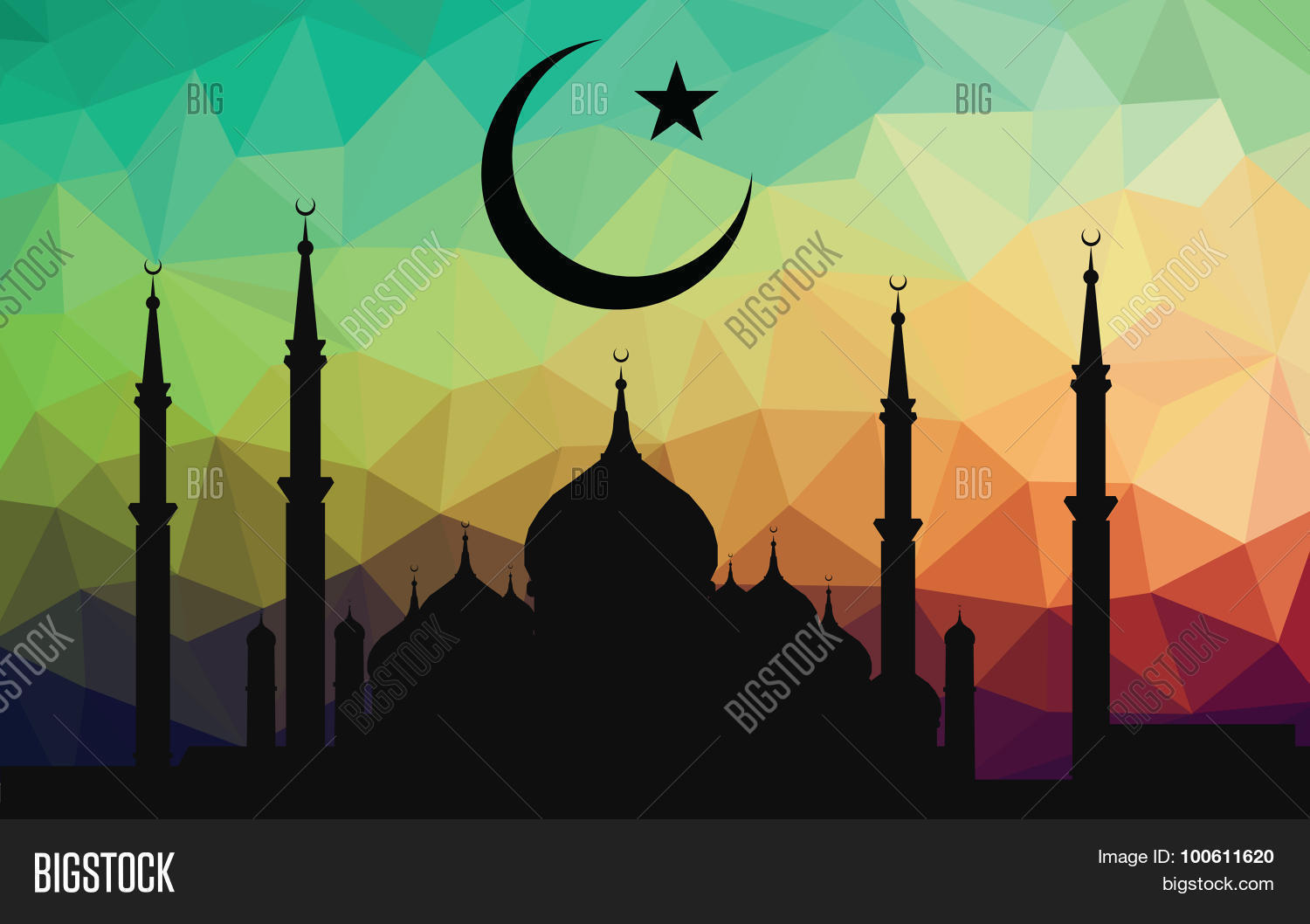 Moon Star Masjid On Vector & Photo (Free Trial) | Bigstock
