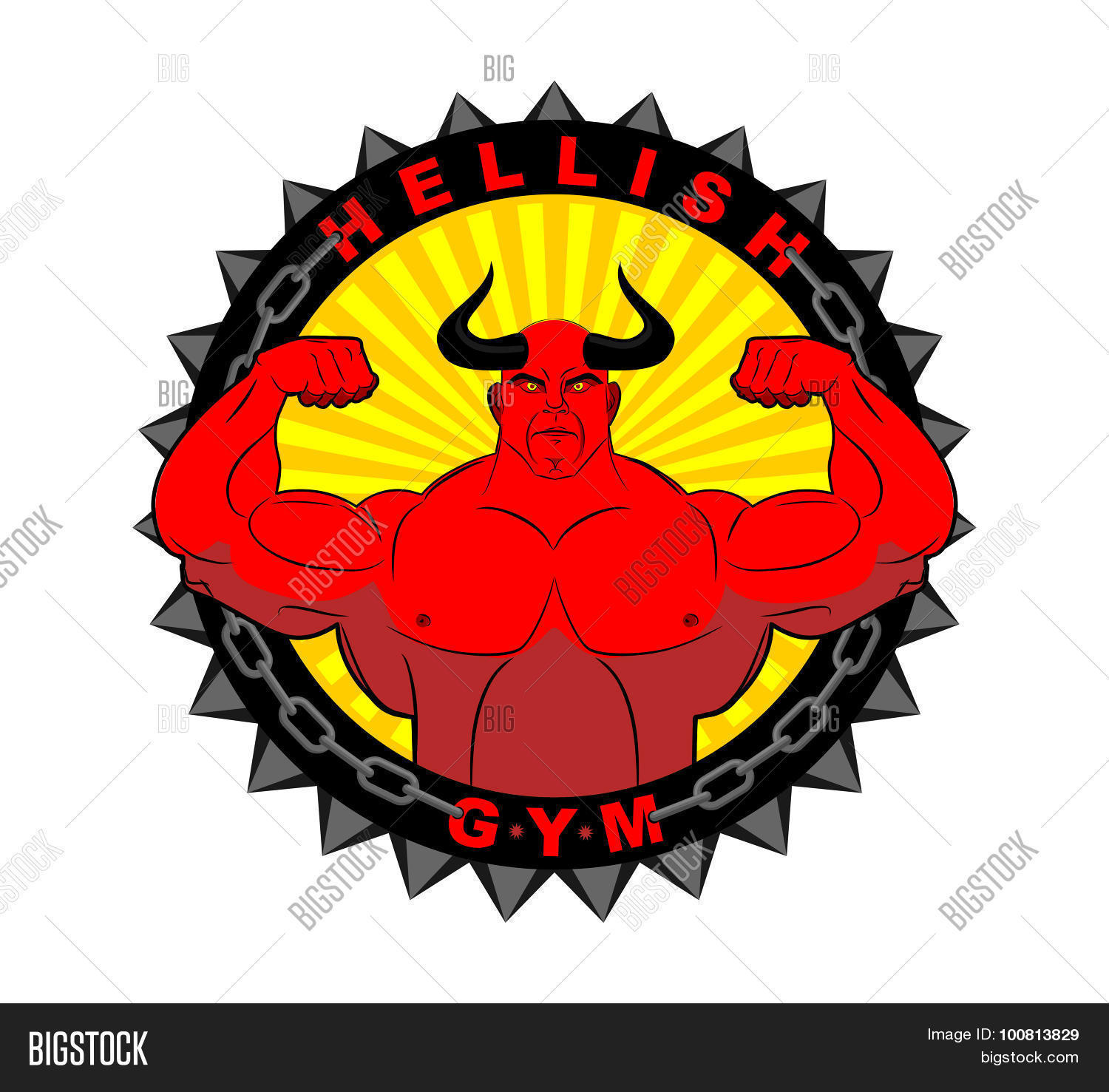 Hellish Gym. Emblem Vector & Photo (Free Trial) | Bigstock
