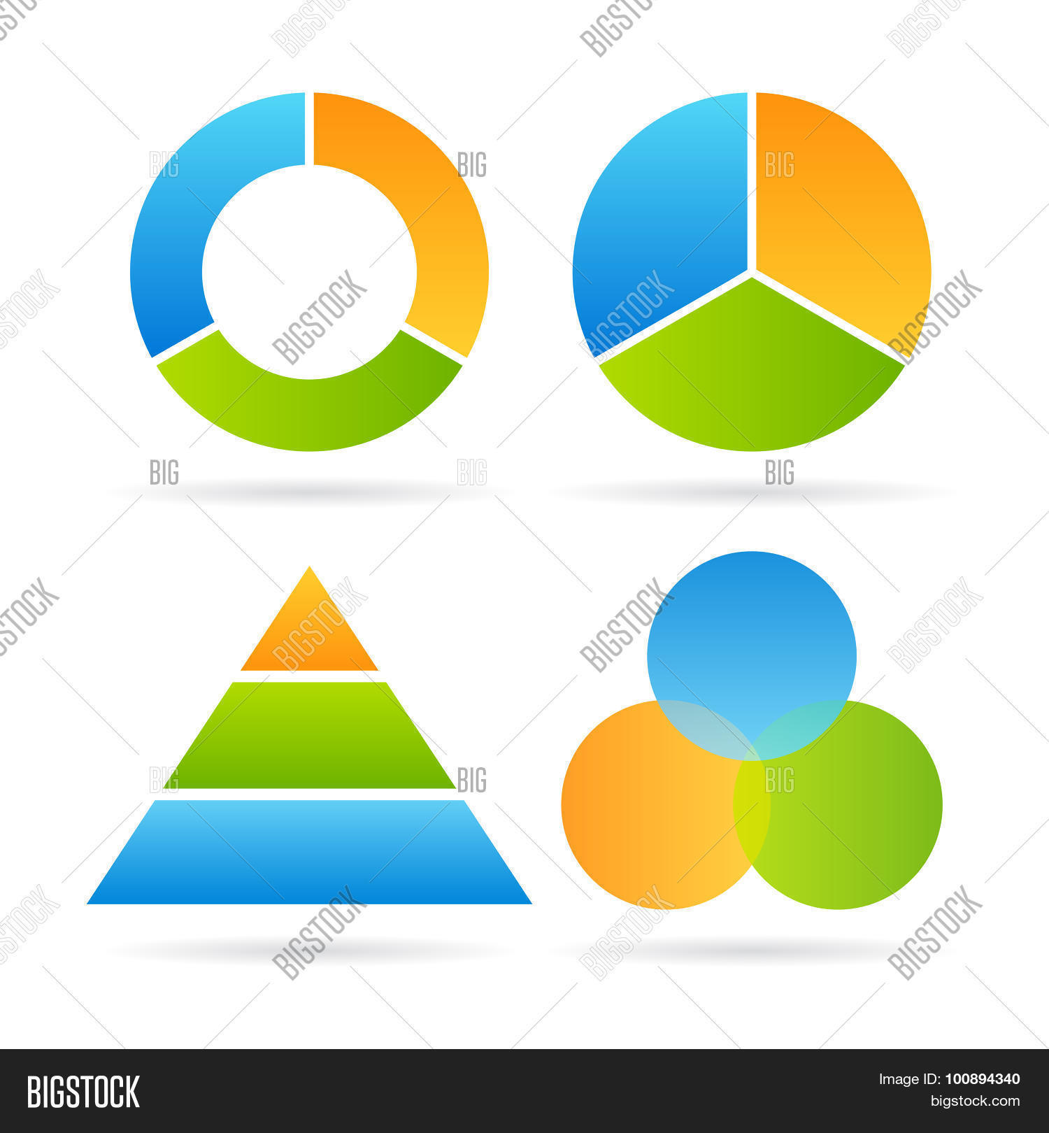 Three Segment Diagram Vector & Photo (Free Trial) | Bigstock
