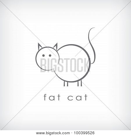 Fat Cat Symbol Simple Vector & Photo (Free Trial) | Bigstock