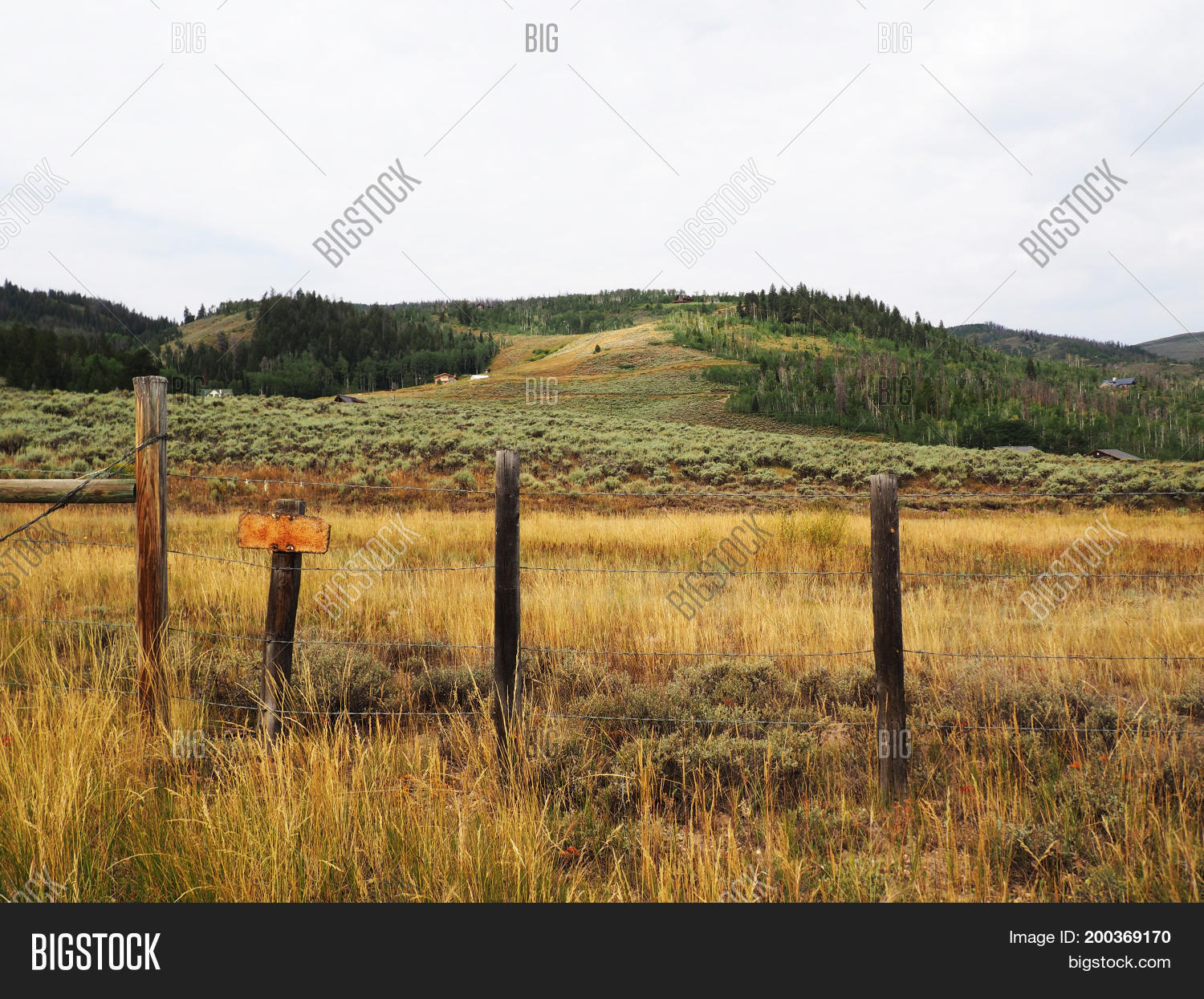 Wire Fence On Prairie Image & Photo (Free Trial) | Bigstock