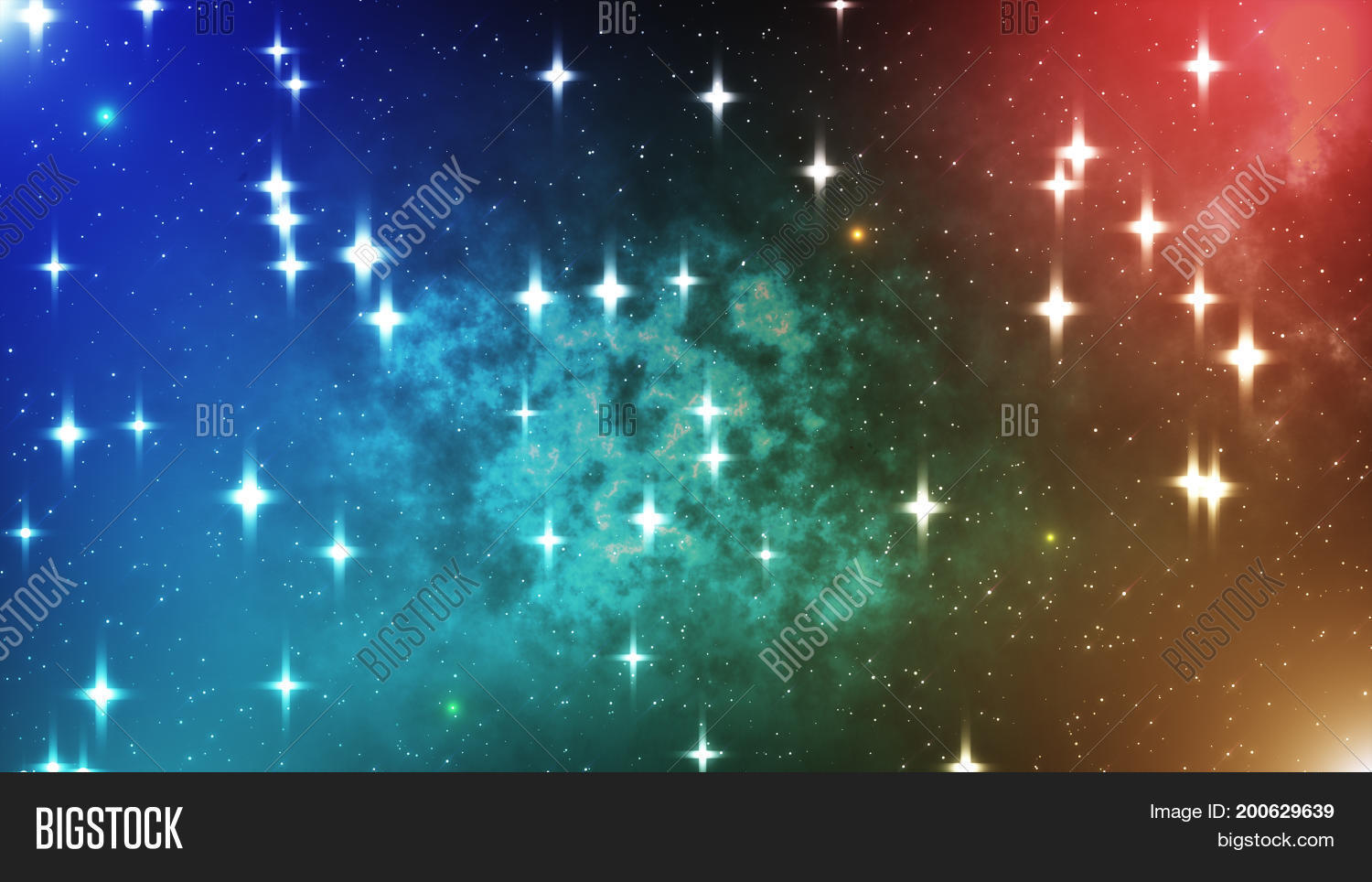 Colorful Stars In The Sky Background