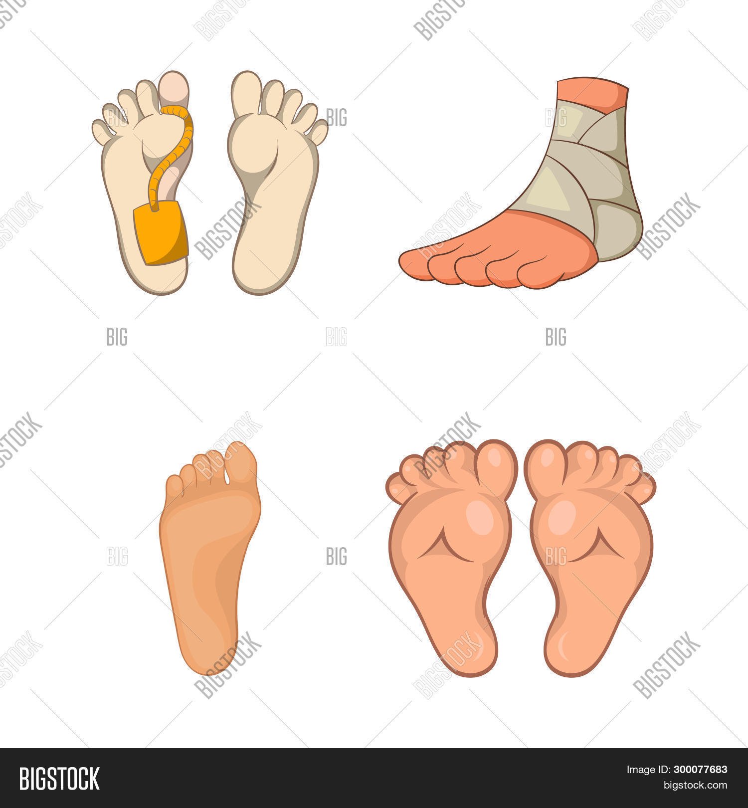 Foot Icon Set. Cartoon Image & Photo (Free Trial) | Bigstock