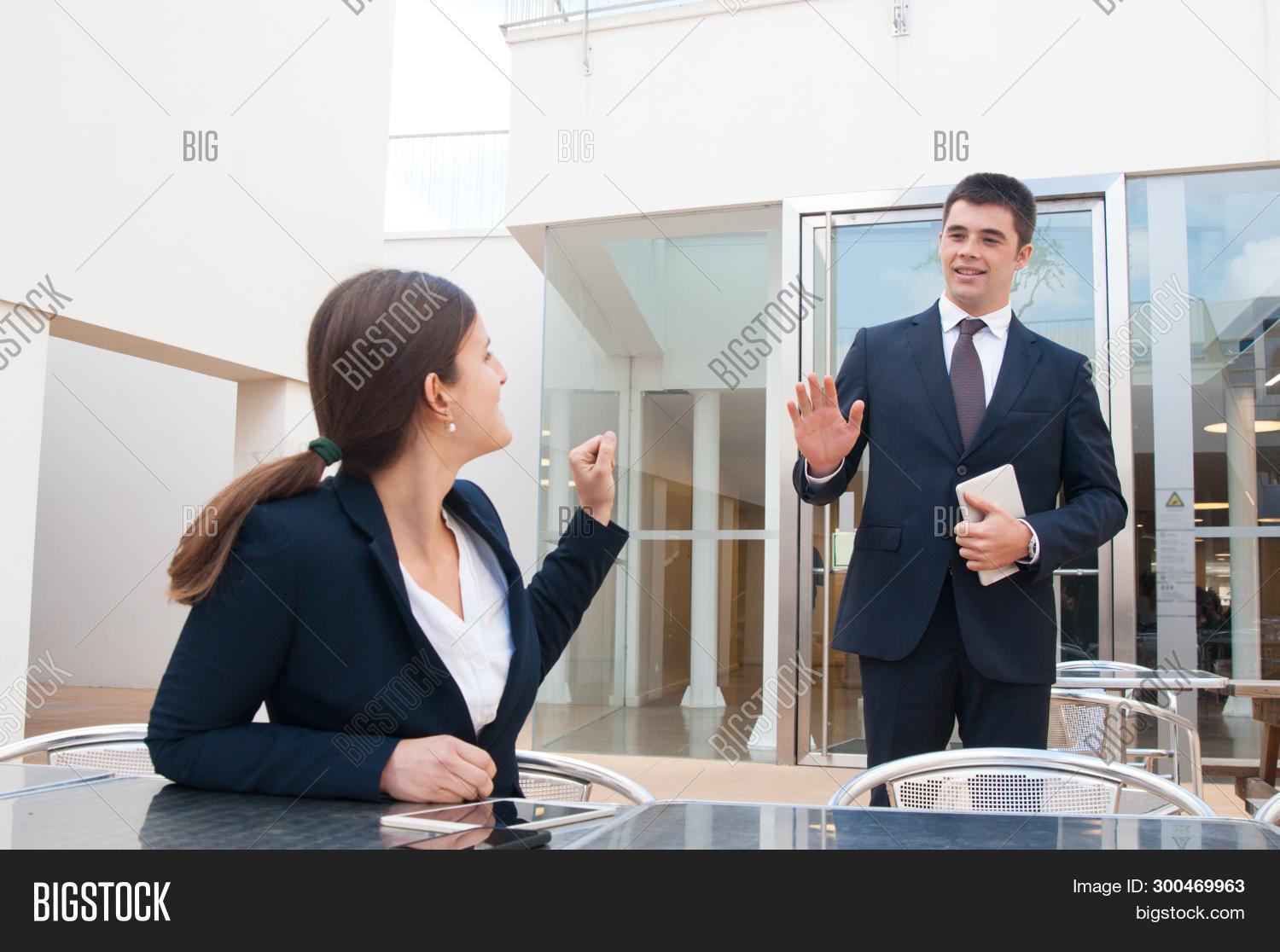 Two People Saying Goodbye