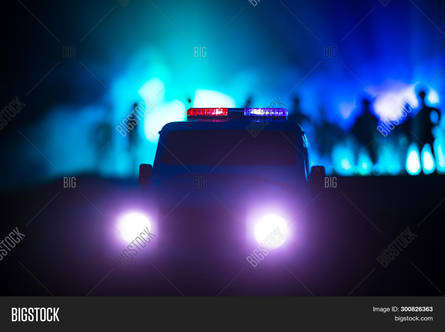 Police Cars At Night