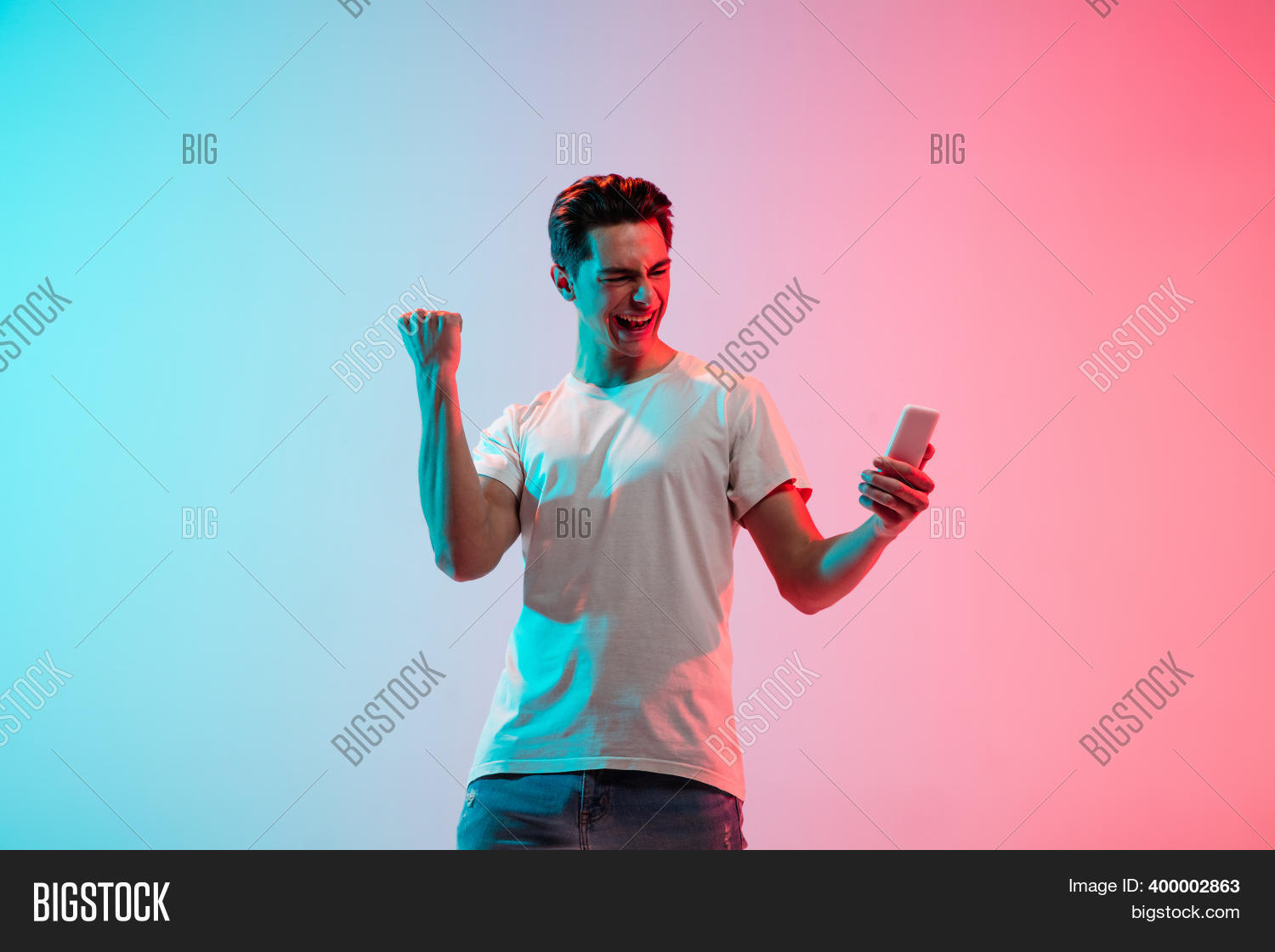 Happy Winner Cellphone Image & Photo (Free Trial) | Bigstock