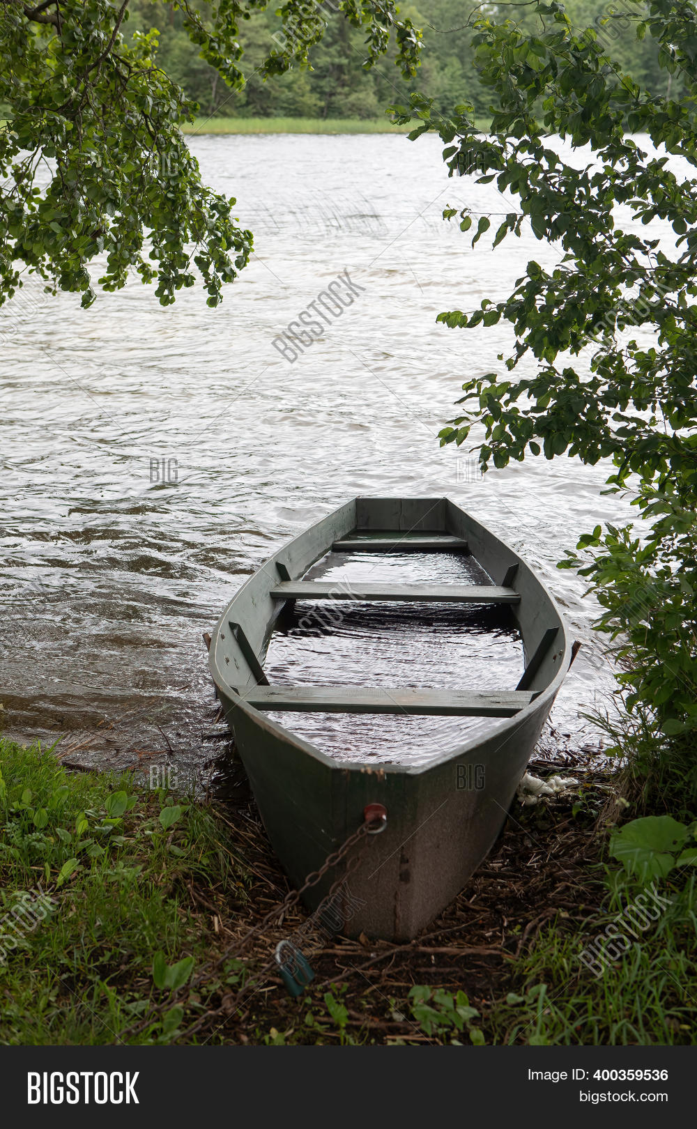 Wooden Rowing Boat On Image & Photo (Free Trial) | Bigstock