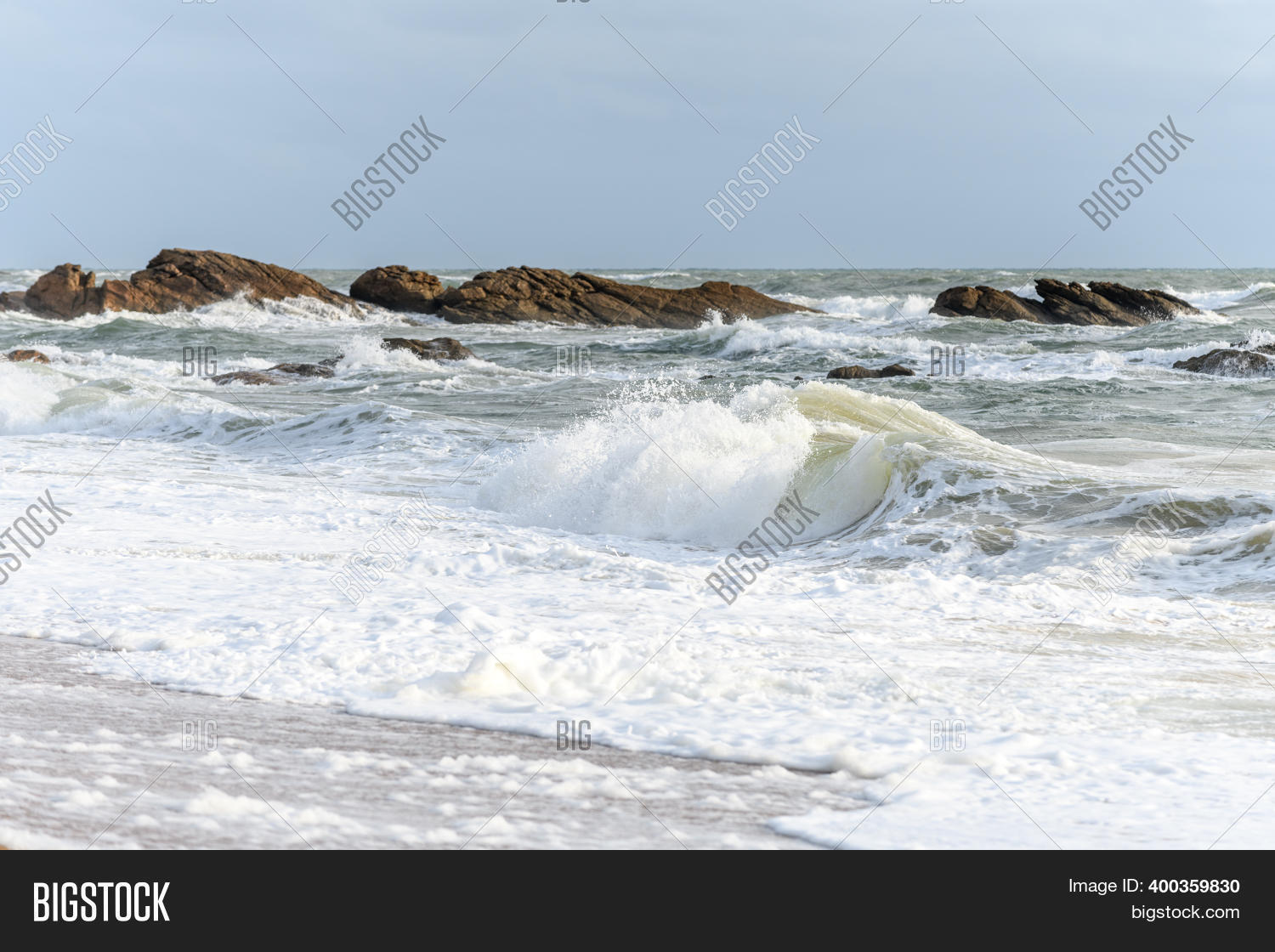 Waves Breaking On Image & Photo (Free Trial) | Bigstock