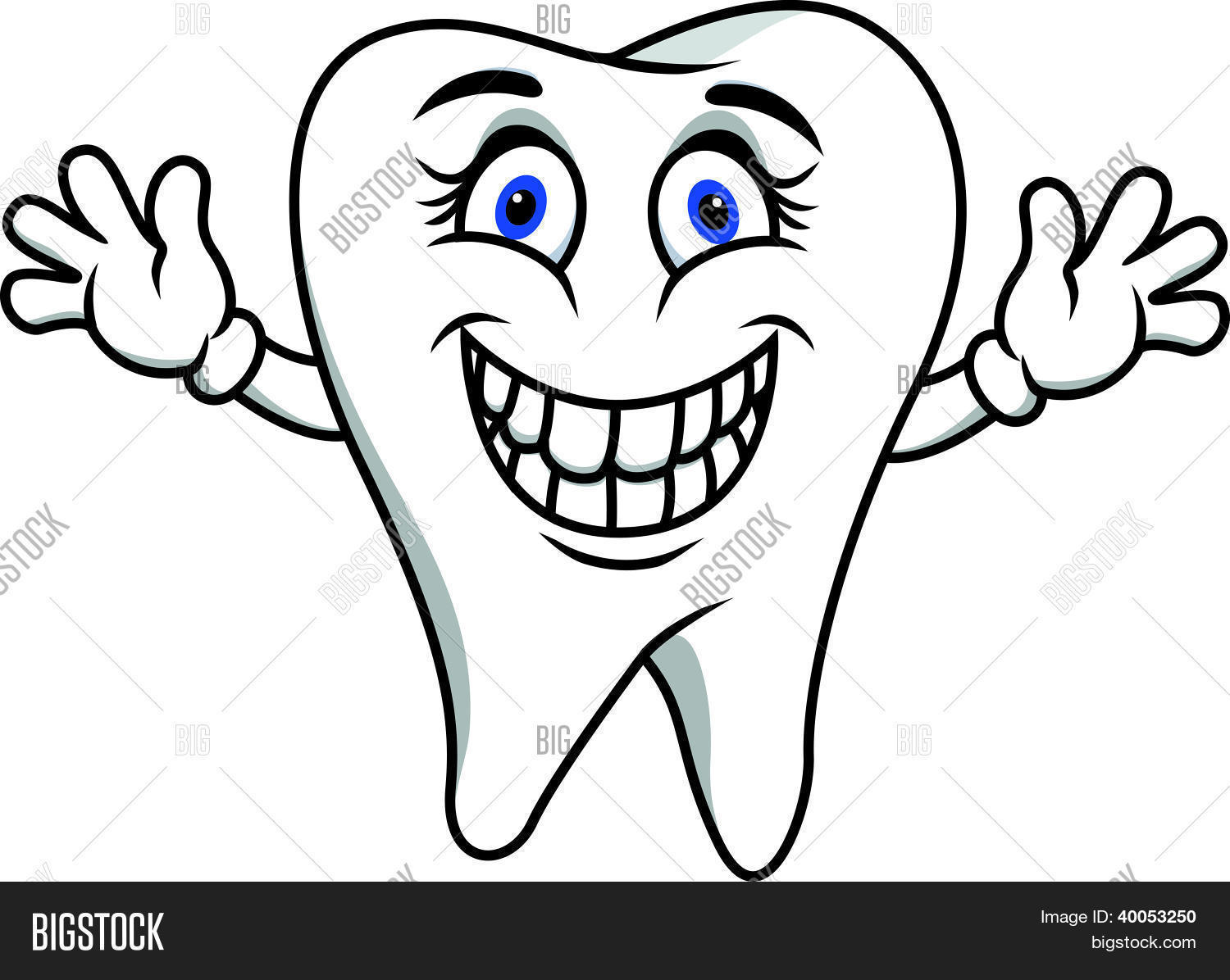 Happy Tooth Cartoon Vector & Photo (Free Trial) | Bigstock