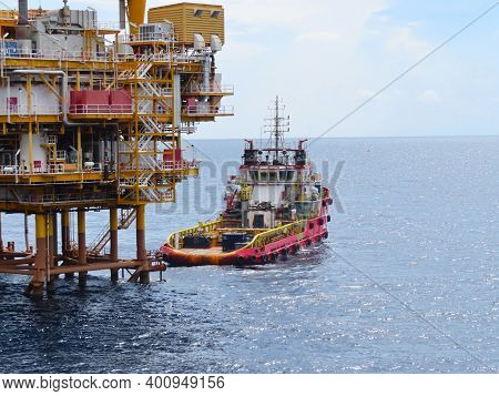 Supply boat transfer cargo to oil and gas industry and moving cargo ...