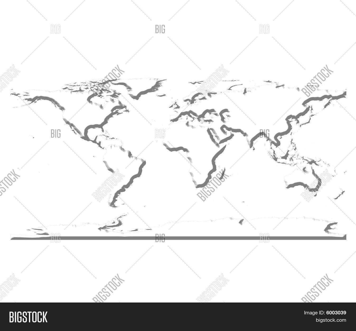 3D White World Map Image & Photo (Free Trial) | Bigstock