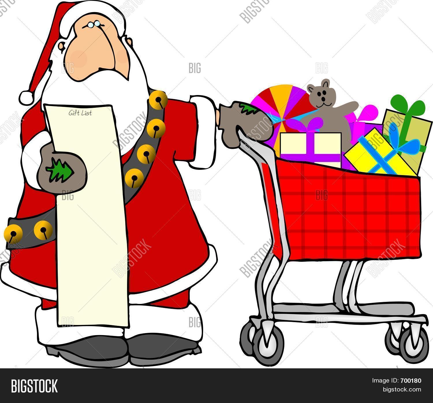 Santa Shopping Cart Image & Photo (Free Trial) | Bigstock