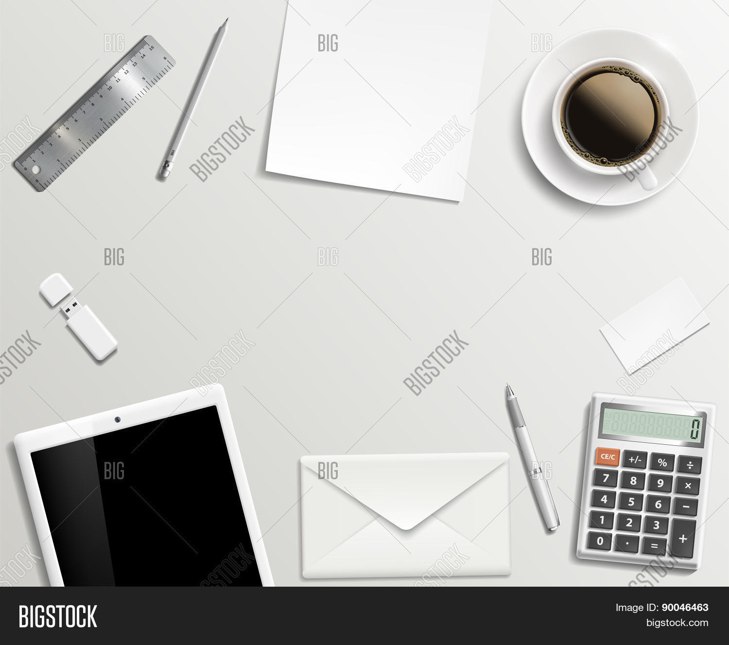 Blank Office Desk Vector & Photo (Free Trial) | Bigstock