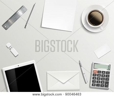 Blank Office Desk Vector & Photo (Free Trial) | Bigstock
