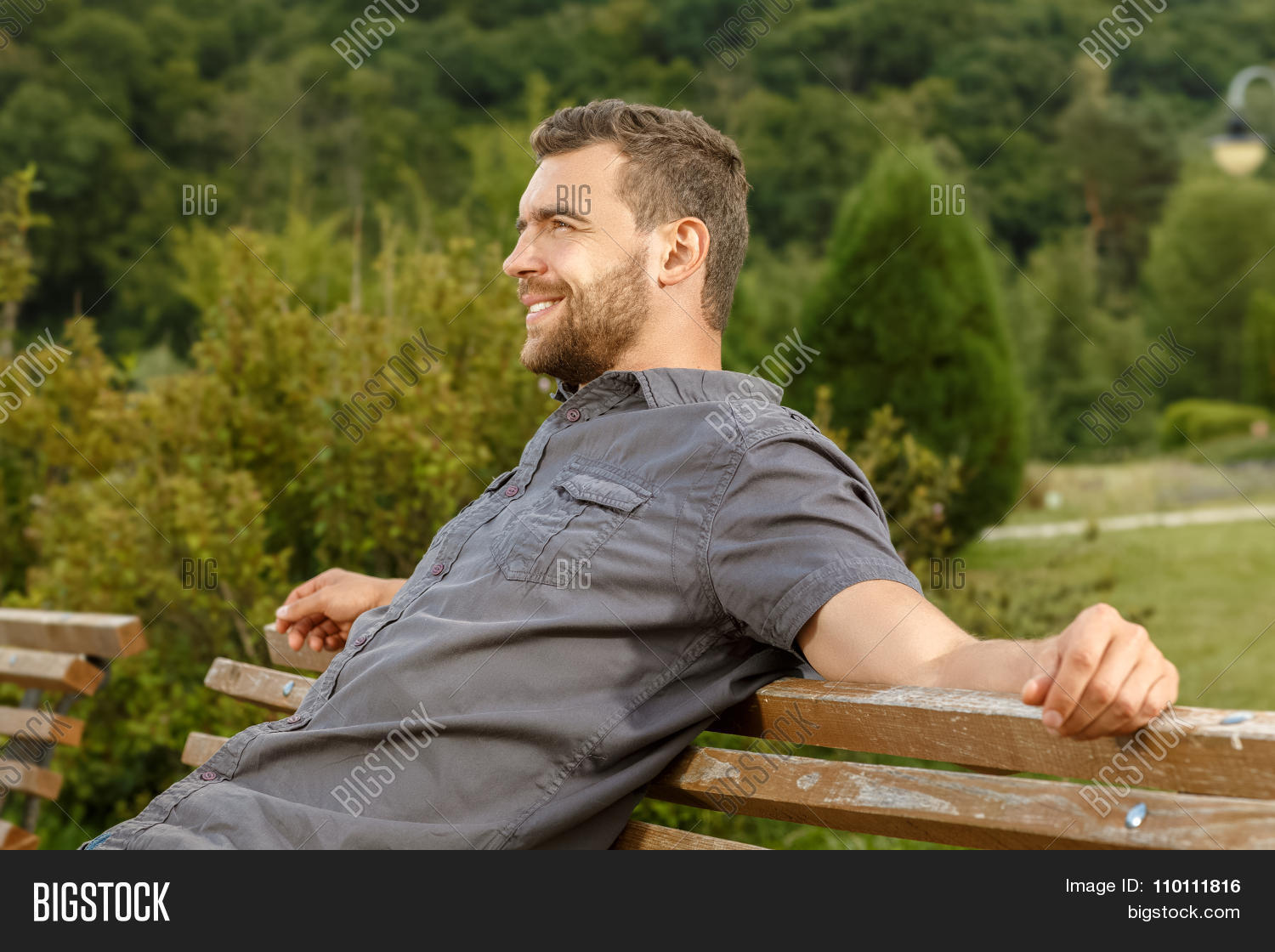 Man Sits On Bench Image & Photo (Free Trial) | Bigstock