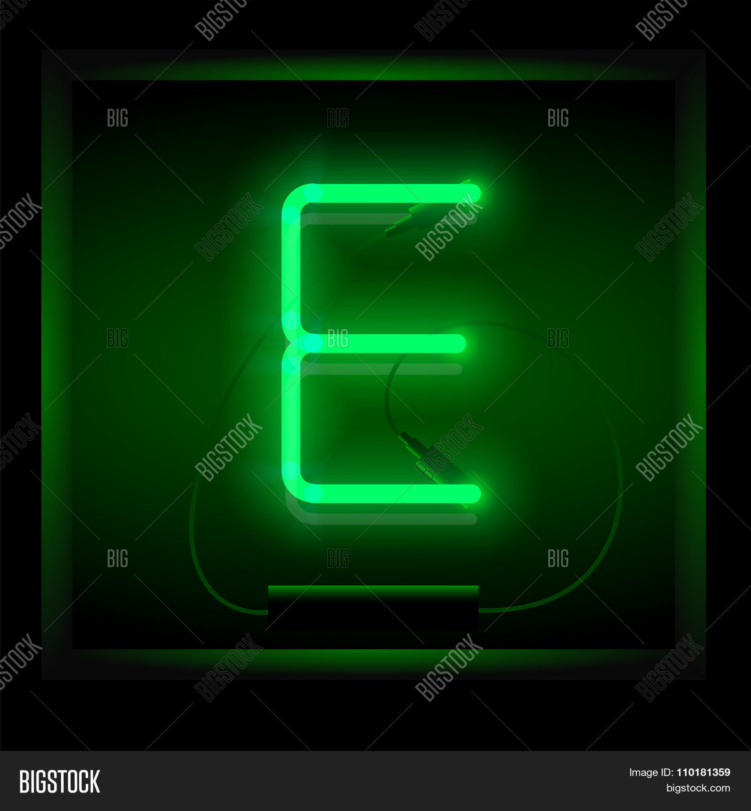 Realistic Neon Letter Vector & Photo (Free Trial) | Bigstock