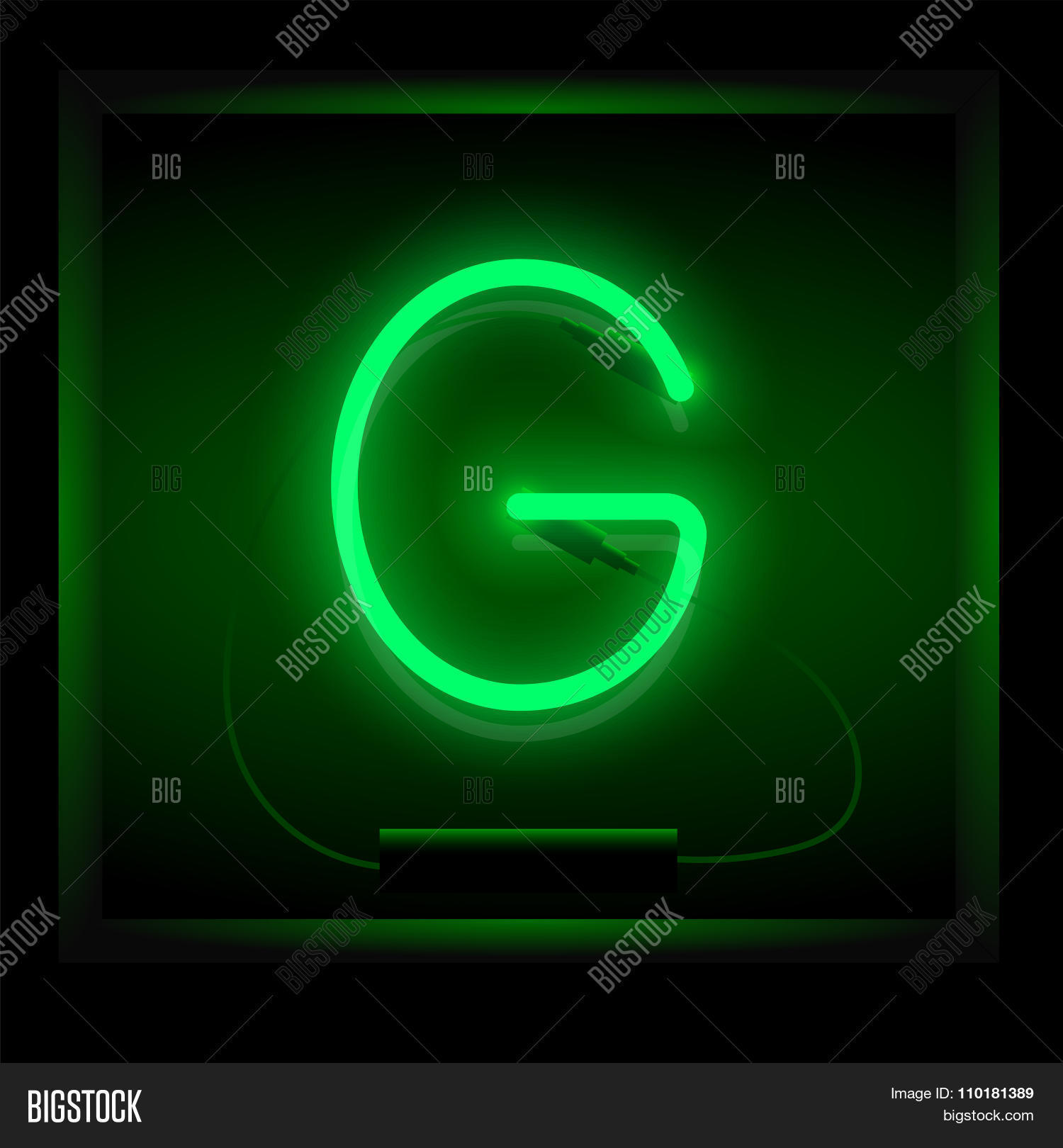 Realistic Neon Letter Vector & Photo (Free Trial) | Bigstock