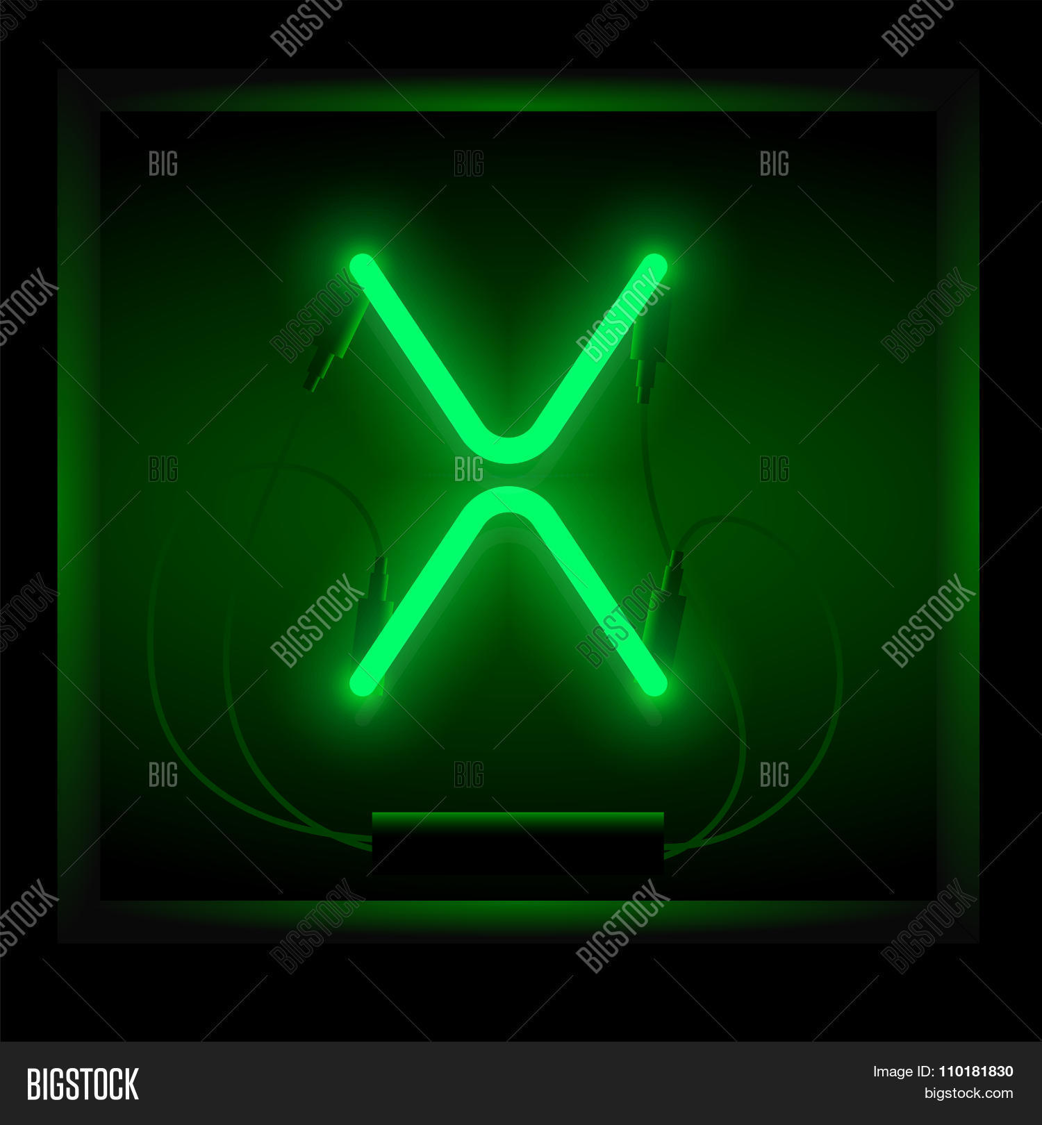 Realistic Neon Letter Vector & Photo (Free Trial) | Bigstock