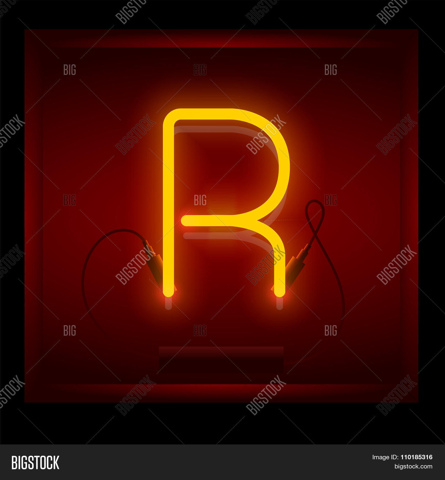 Realistic Neon Letter Vector & Photo (Free Trial) | Bigstock