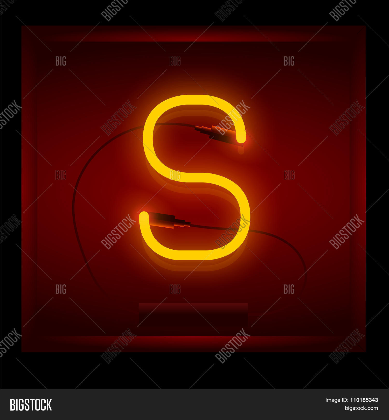 Realistic Neon Letter Vector & Photo (Free Trial) | Bigstock