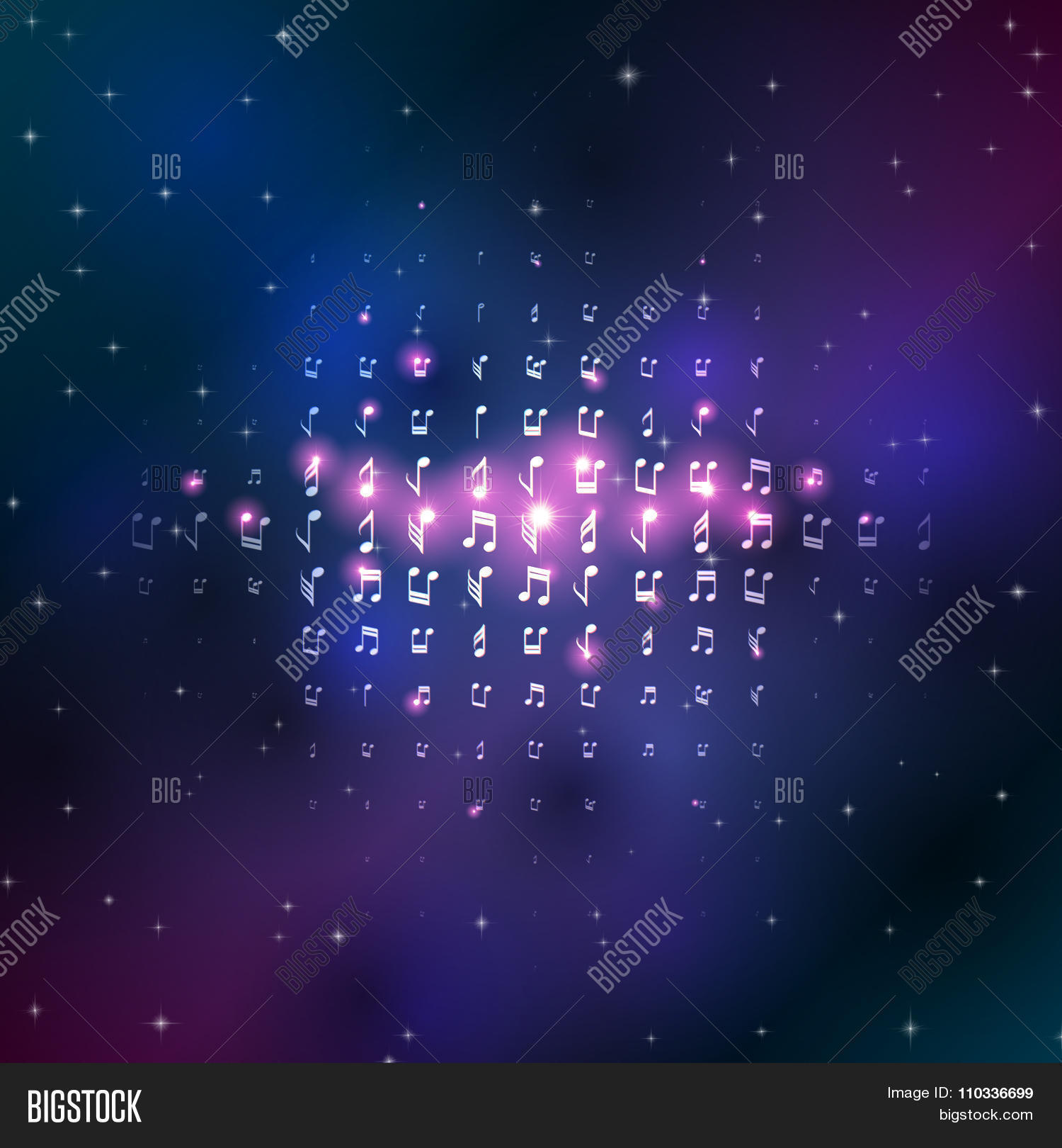 Music Notes Space Vector & Photo (Free Trial) | Bigstock