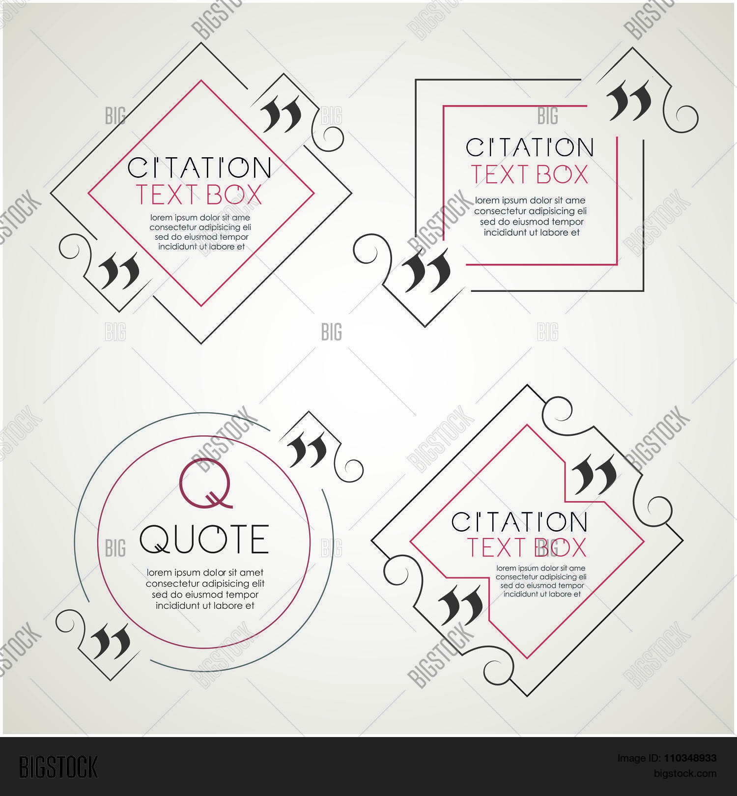 Set Citation Text Box Vector & Photo (Free Trial) | Bigstock