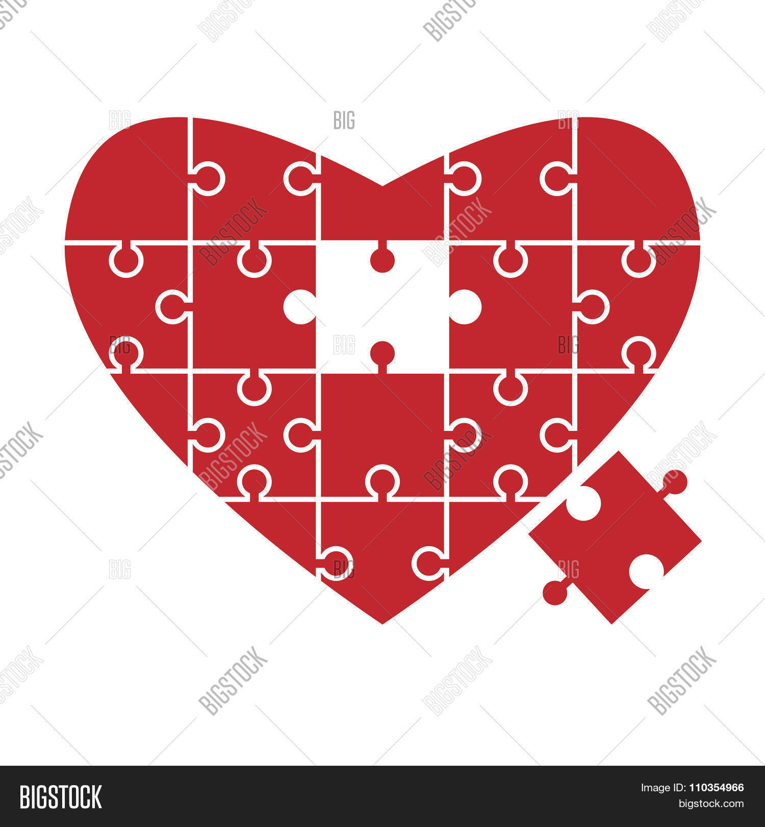 Heart Puzzle, Missing Vector & Photo (Free Trial) | Bigstock