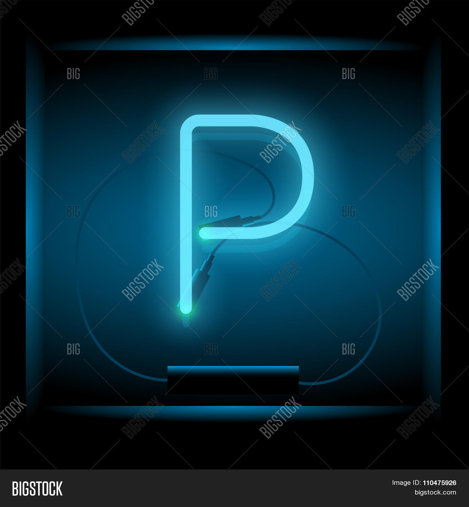Realistic Neon Letter Vector & Photo (Free Trial) | Bigstock