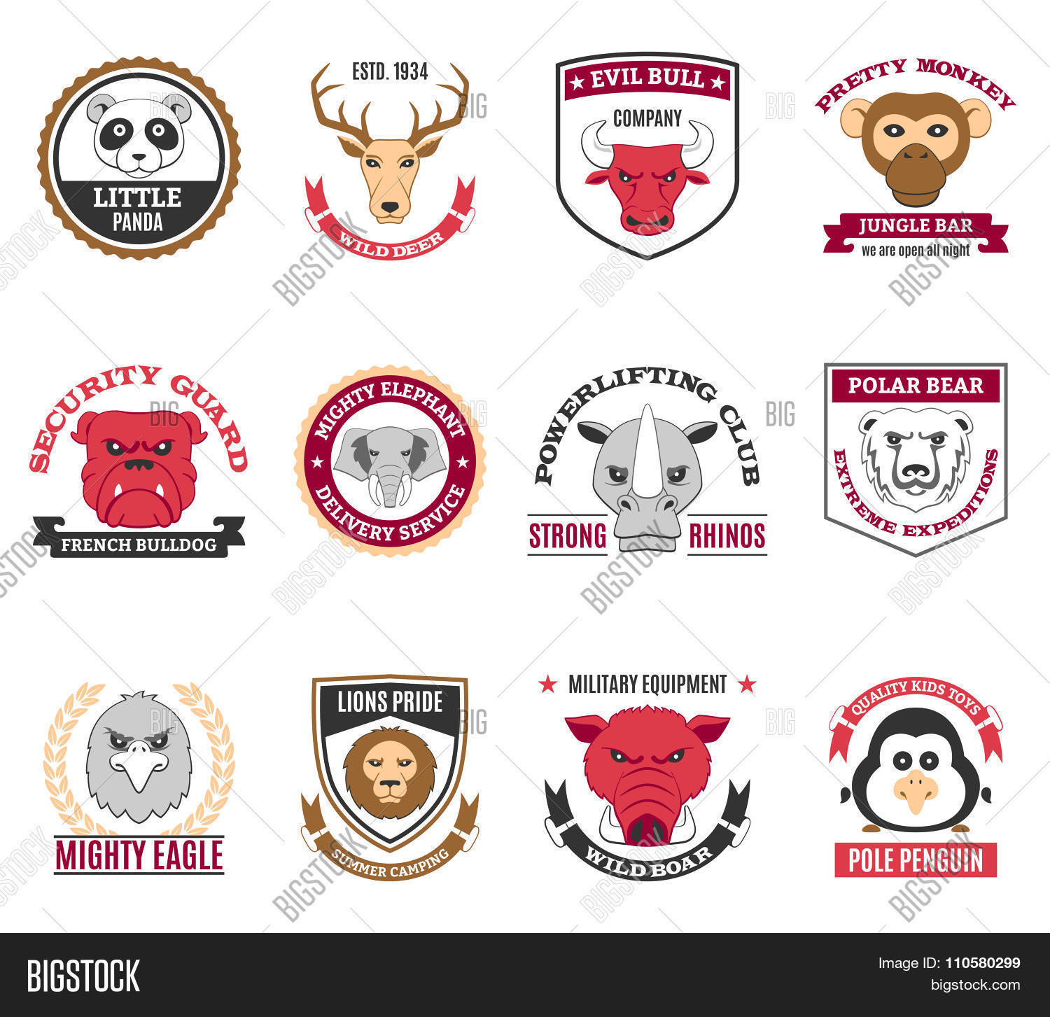 Wild Animal Labels Vector & Photo (Free Trial) | Bigstock