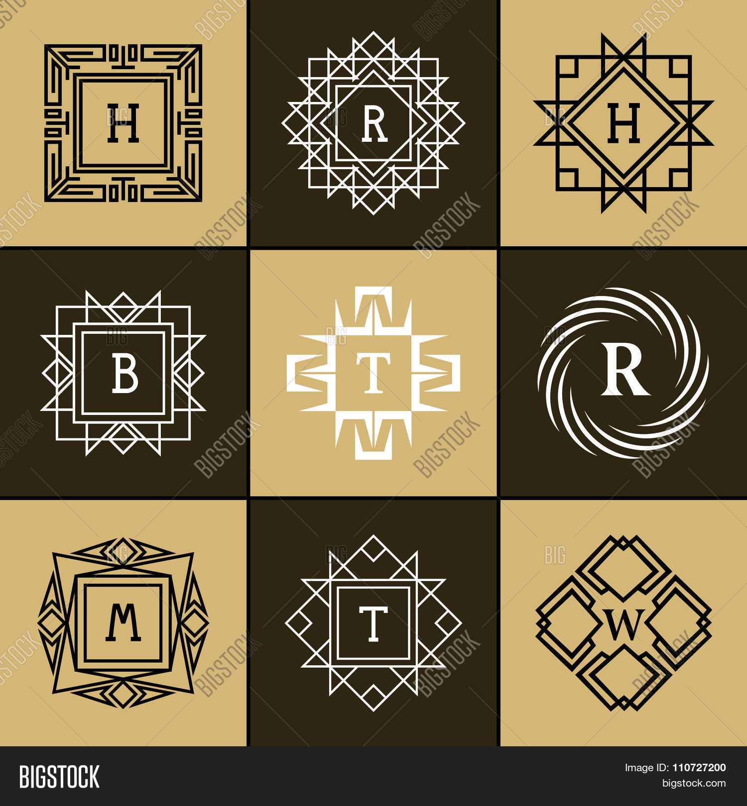 Geometric Monogram Vector & Photo (Free Trial) | Bigstock