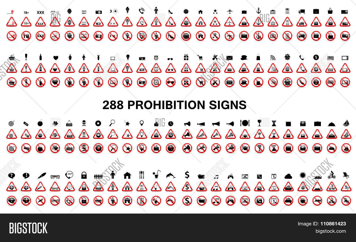 Set Prohibition Signs Vector & Photo (Free Trial) | Bigstock