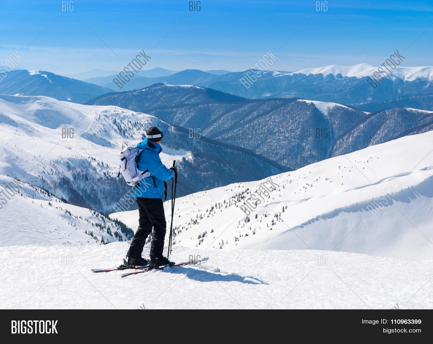 Skier Alpine Skis Go Image & Photo (Free Trial) | Bigstock