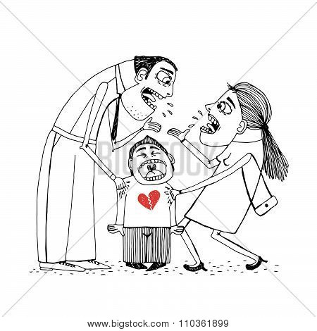 Angry Parents Fight Vector & Photo (Free Trial) | Bigstock