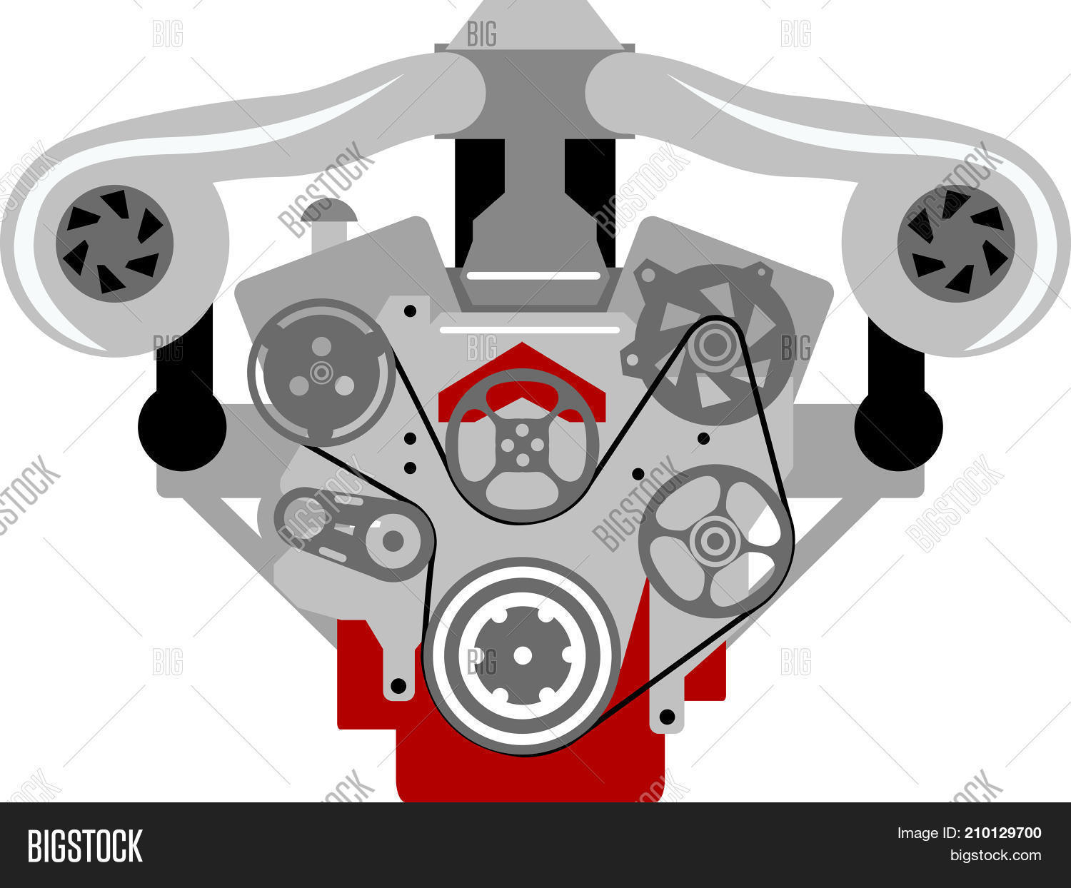Twin Turbo Engine Vector & Photo (Free Trial) | Bigstock