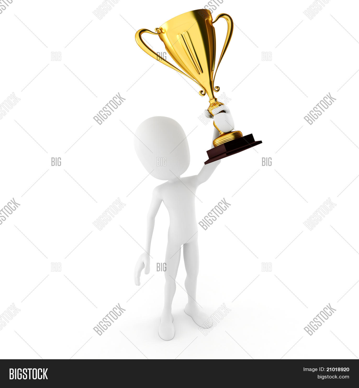3d Man Winner Holding Image & Photo (Free Trial) | Bigstock