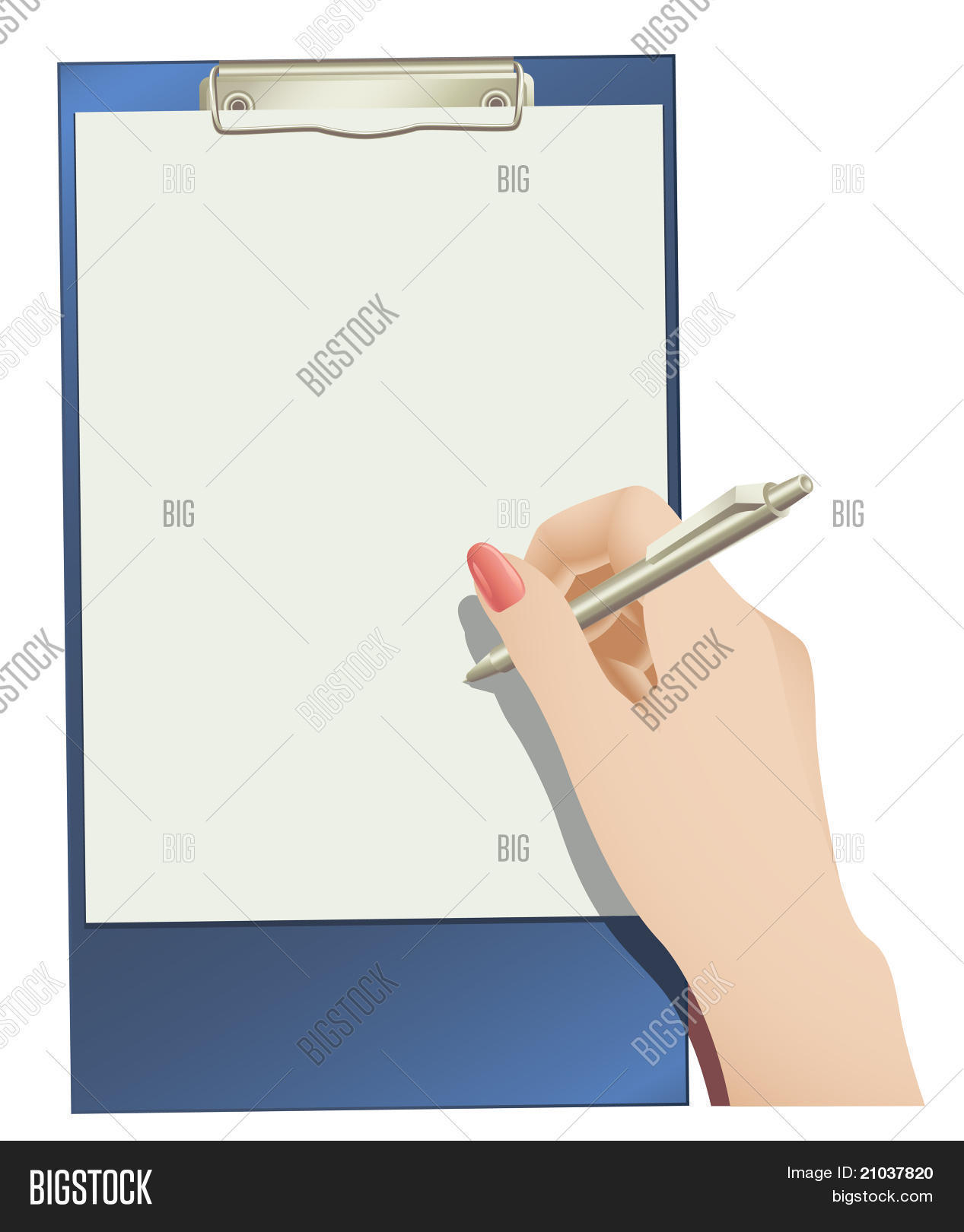Clip Pad Hand Pen Vector & Photo (Free Trial) | Bigstock