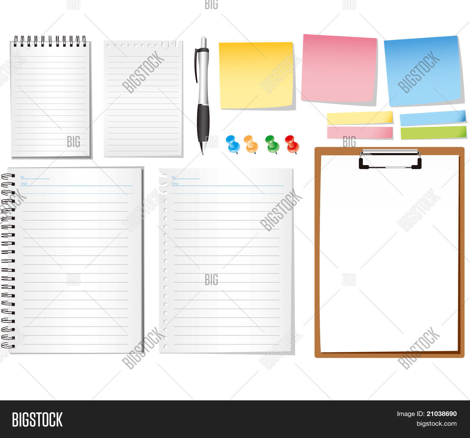 Paper Notes Memo Vector & Photo (Free Trial) | Bigstock