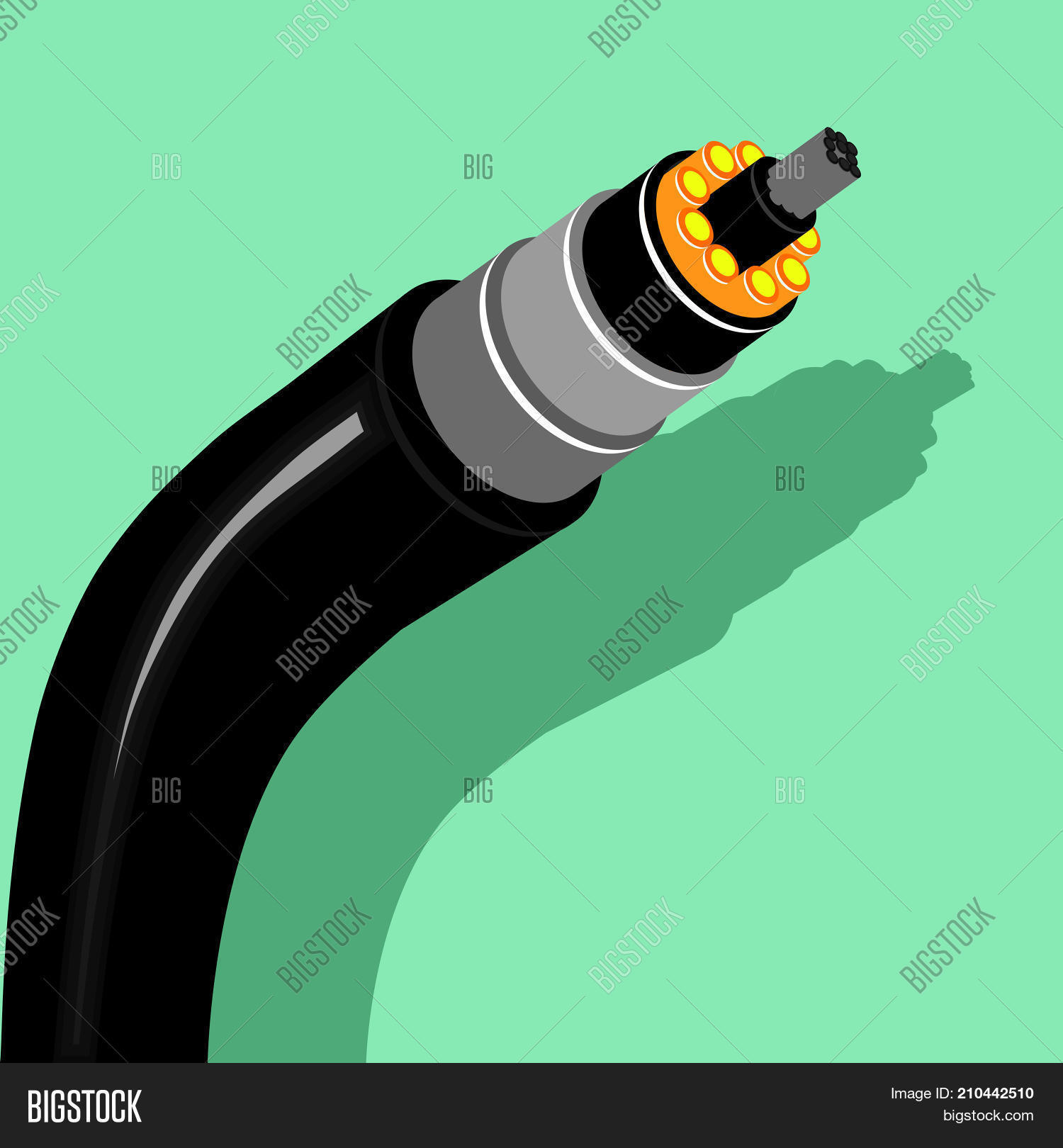 Fiberoptic Cable Vector & Photo (Free Trial) | Bigstock