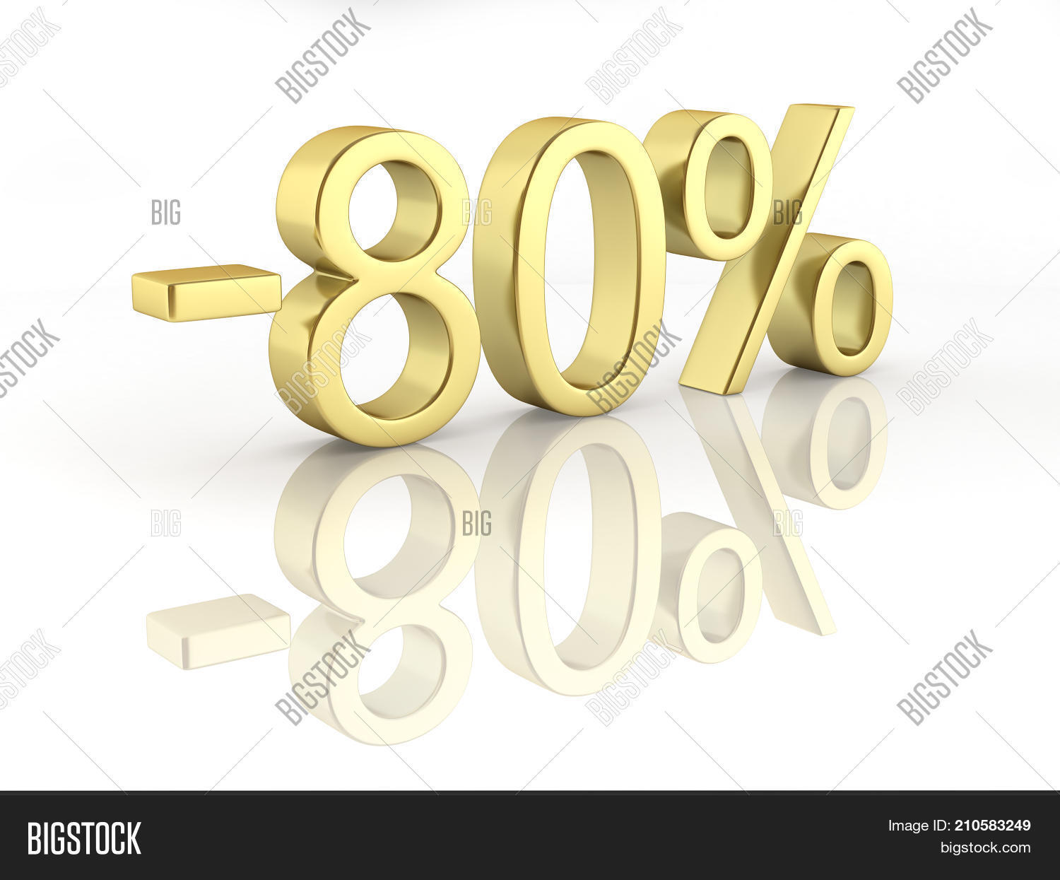 Gold Text 80 Percent Image & Photo (Free Trial) | Bigstock