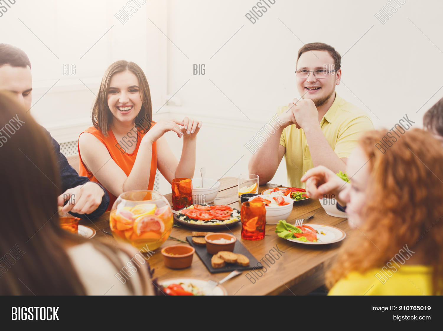 Dinner Friends. Happy Image & Photo (Free Trial) | Bigstock